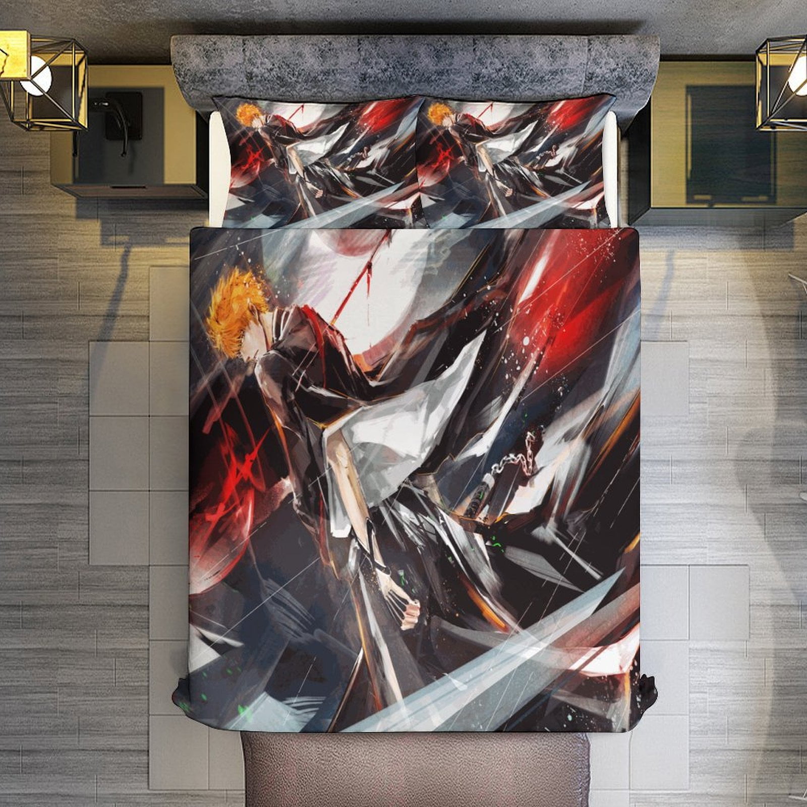 Bleach Ichigo Kurozaki 3 Piece Anime Comforter Bedding 1 Set Super Soft ...