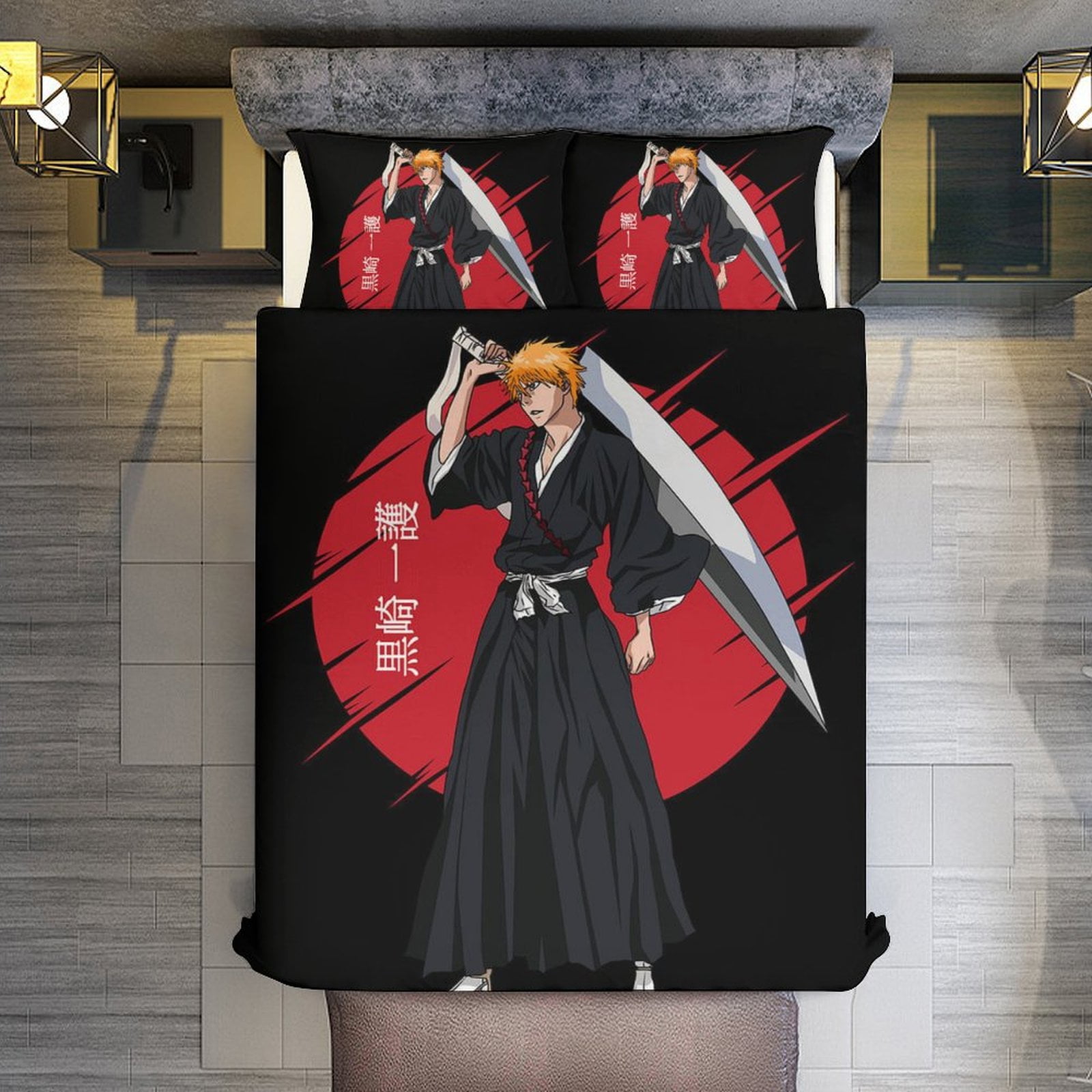 Bleach Ichigo Kurozaki 3 Piece Anime Comforter Bedding 1 Set Super Soft ...