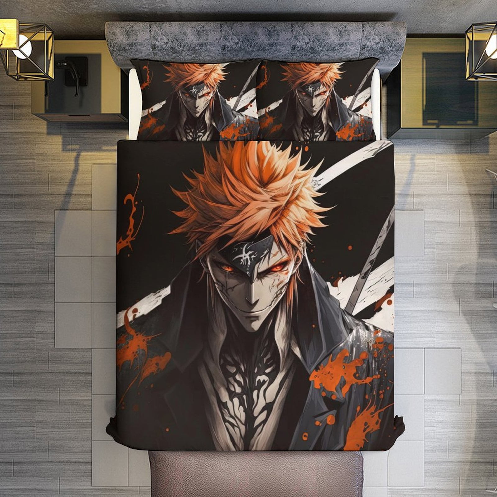 Bleach Ichigo Kurozaki 3 Piece Anime Comforter Bedding 1 Set Super Soft ...