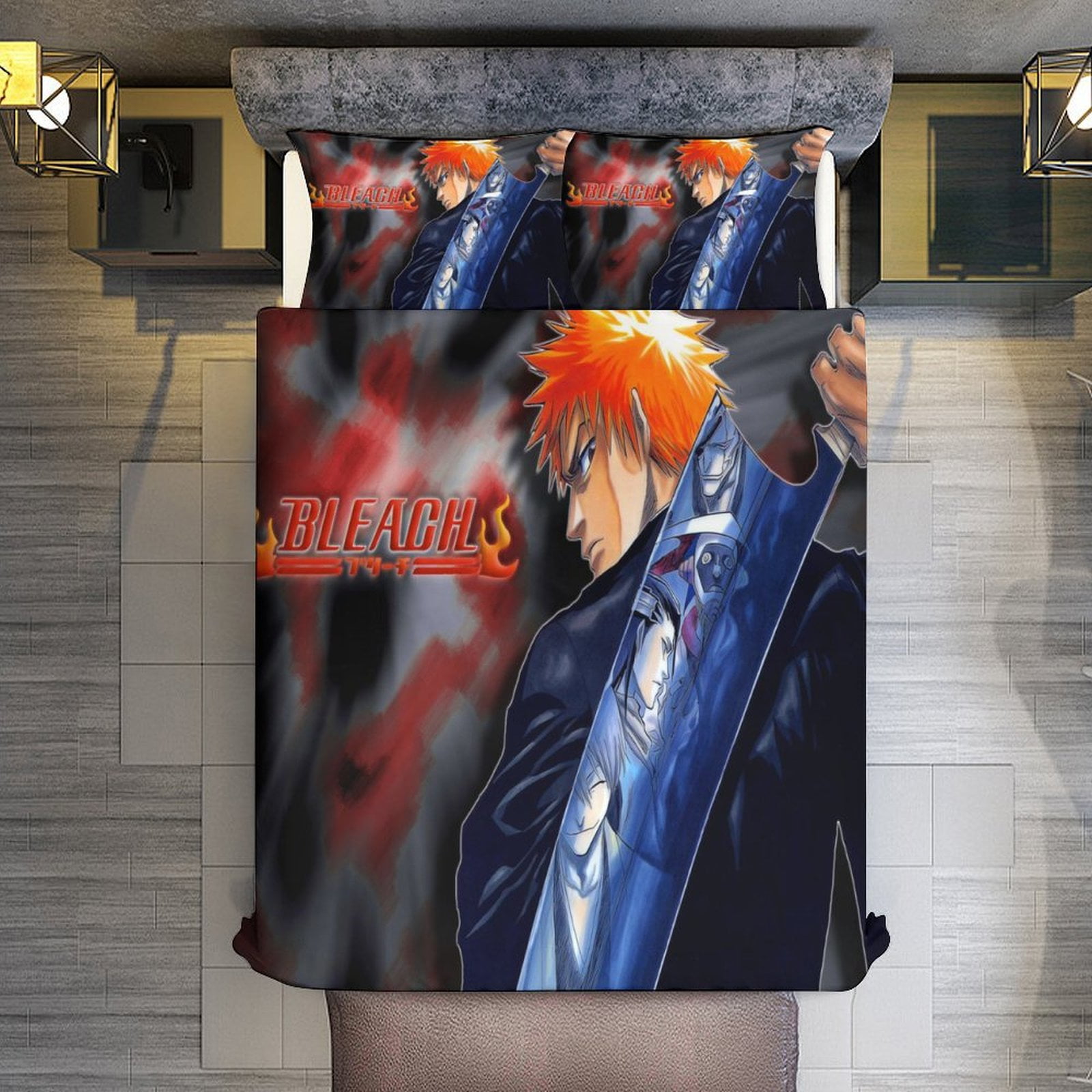 Bleach Ichigo Kurozaki 3 Piece Anime Comforter Bedding 1 Set Super Soft ...