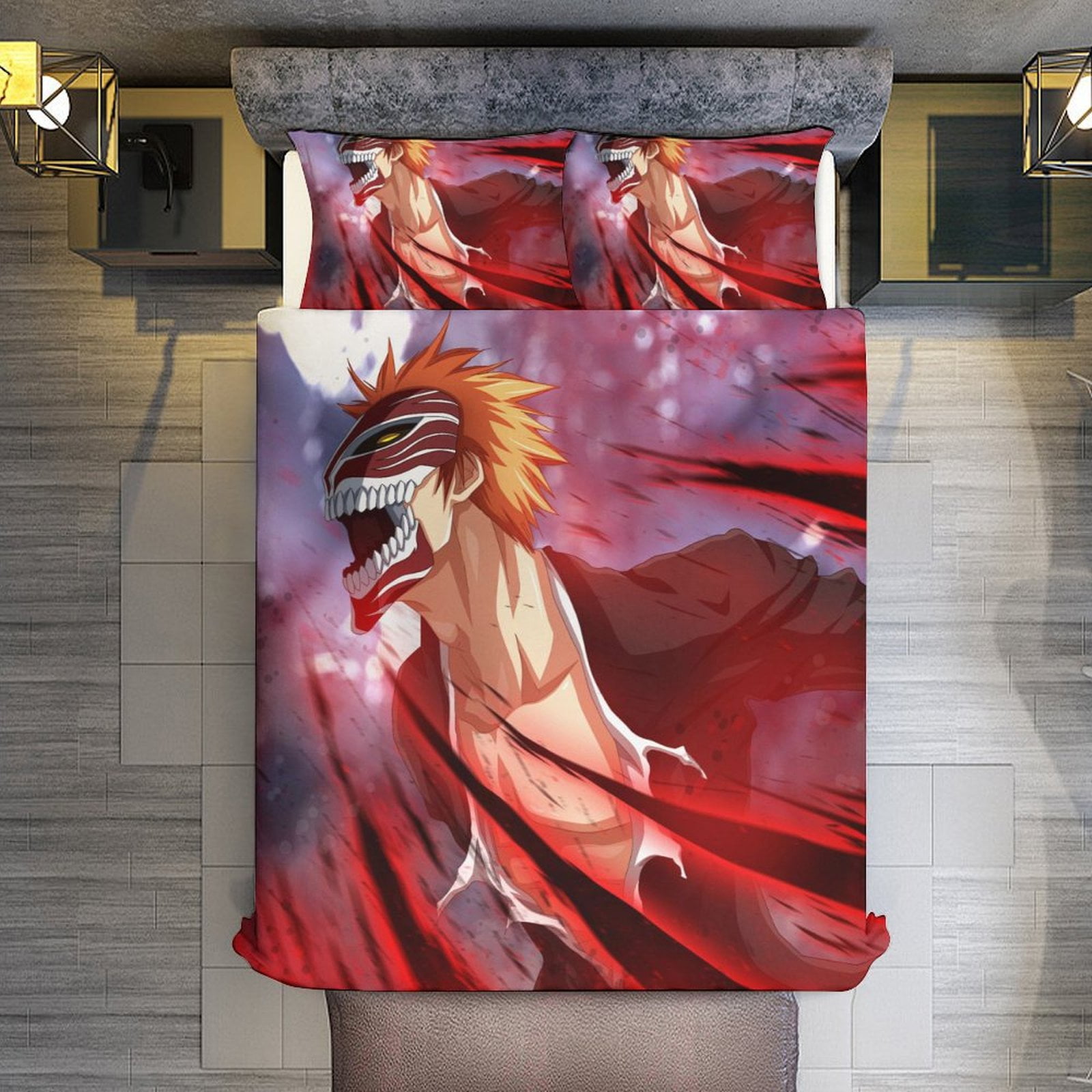 Bleach Ichigo Kurozaki 3 Piece Anime Comforter Bedding 1 Set Super Soft ...