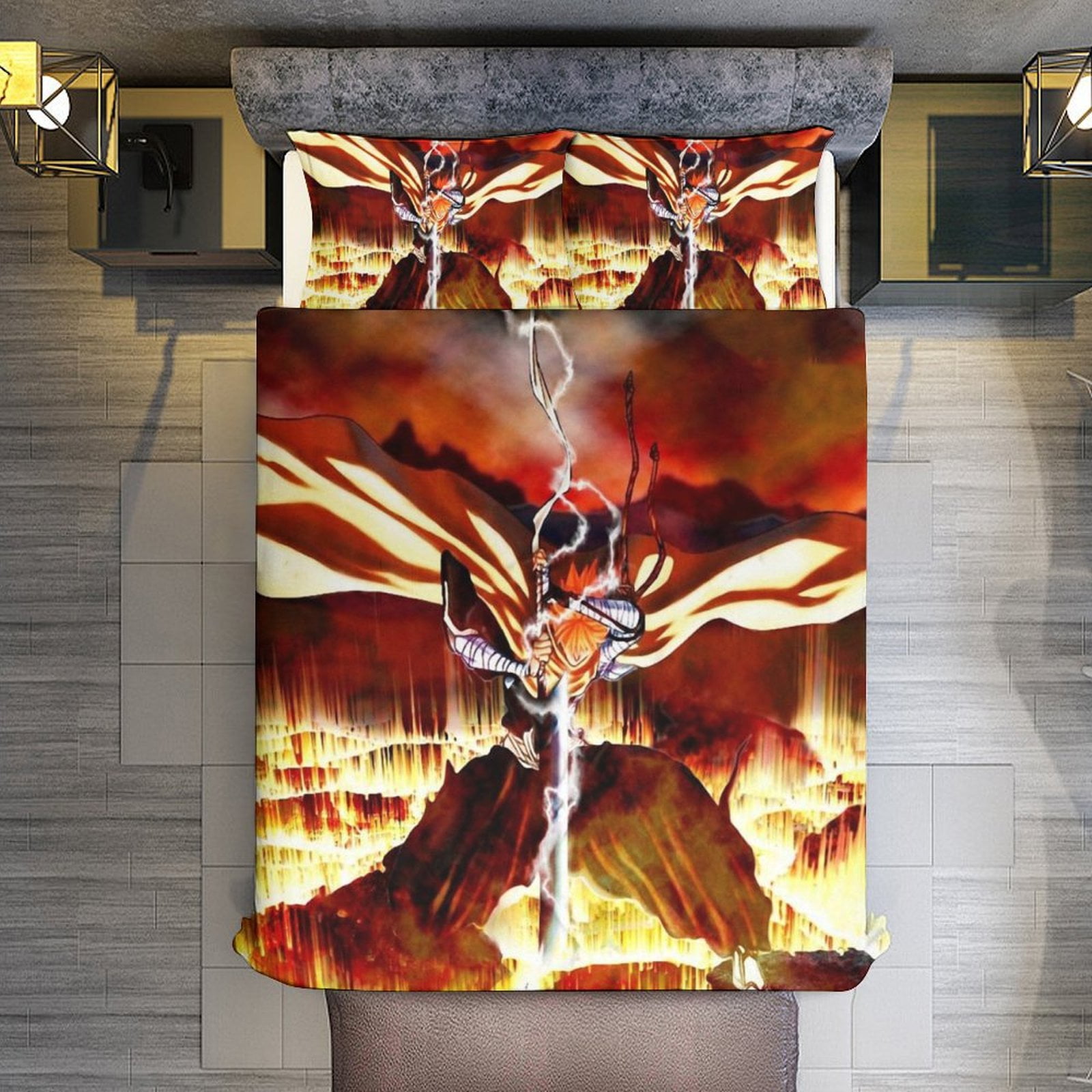 Bleach Ichigo Kurozaki 3 Piece Anime Comforter Bedding 1 Set Super Soft ...