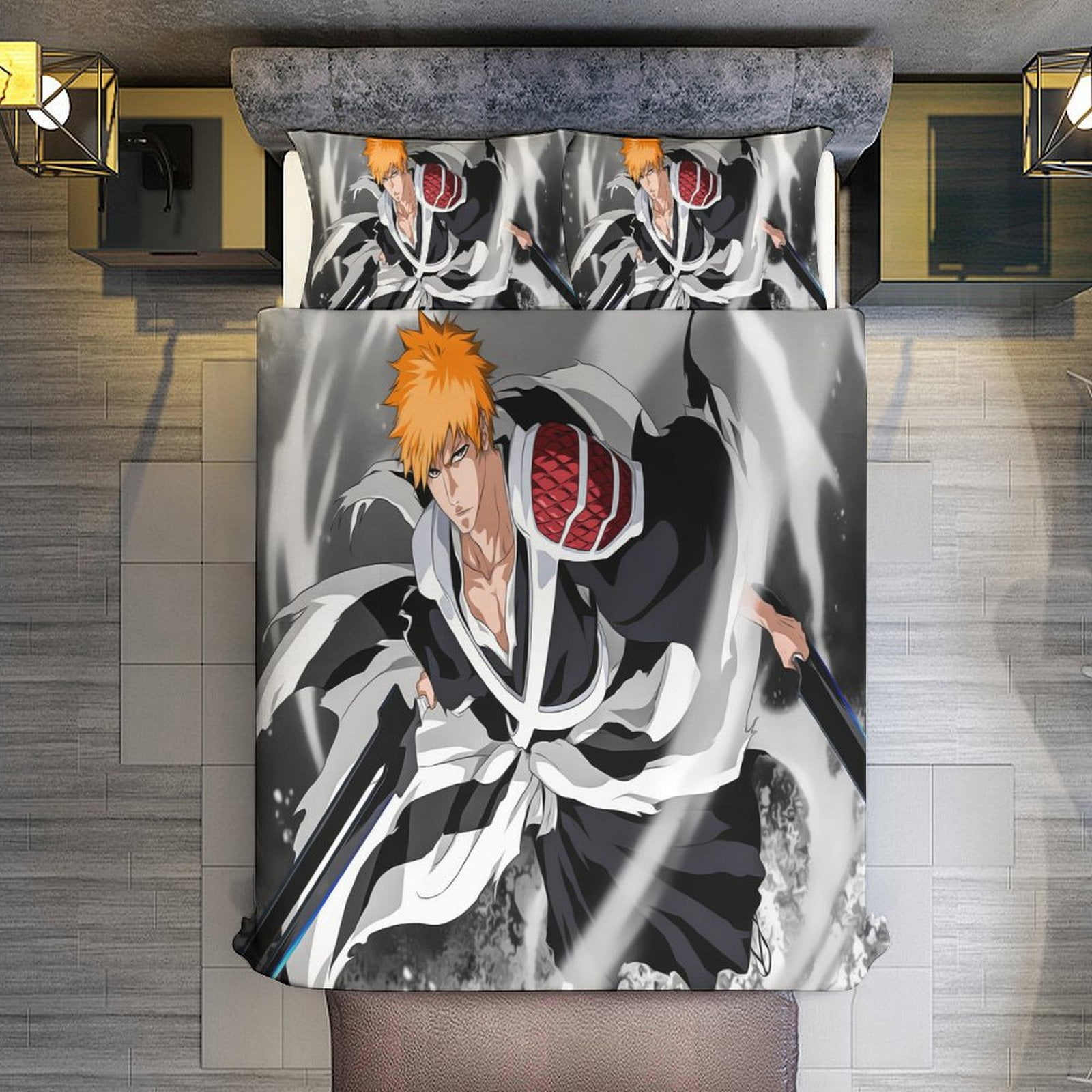 Bleach Ichigo Kurozaki 3 Piece Anime Comforter Bedding 1 Set Super Soft ...