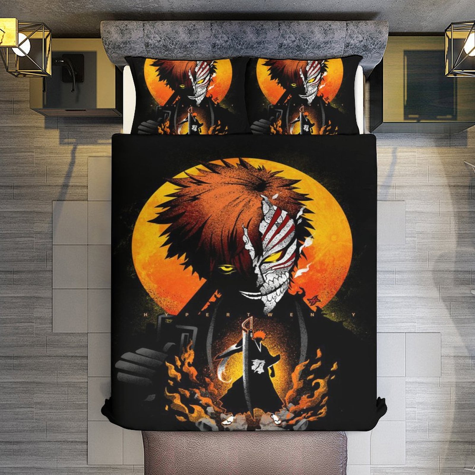 Bleach Ichigo Kurozaki 3 Piece Anime Comforter Bedding 1 Set Super Soft ...