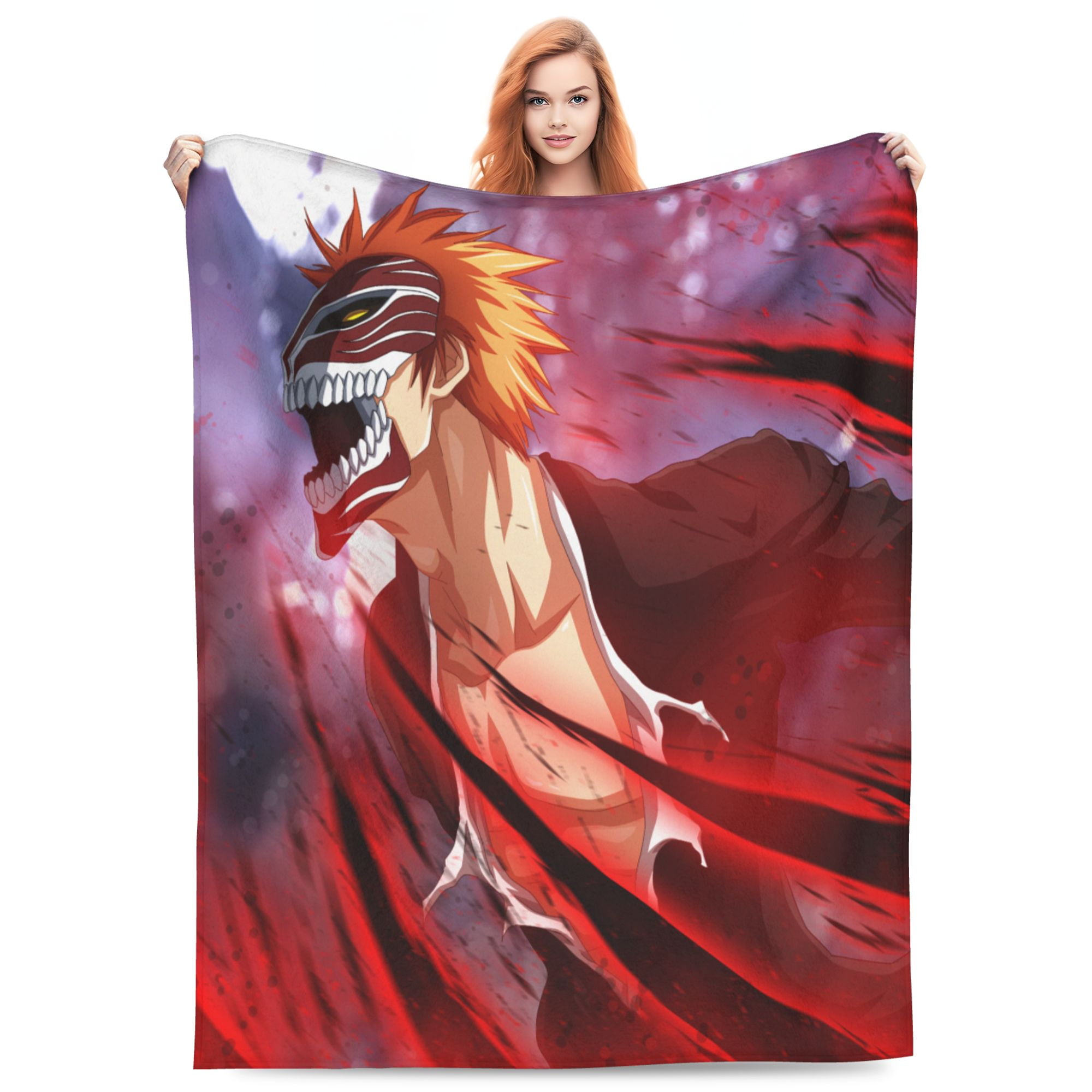 Bleach Ichigo Kurozaki Bed Blanket 3D Printed Throw Blanket Lightweight ...