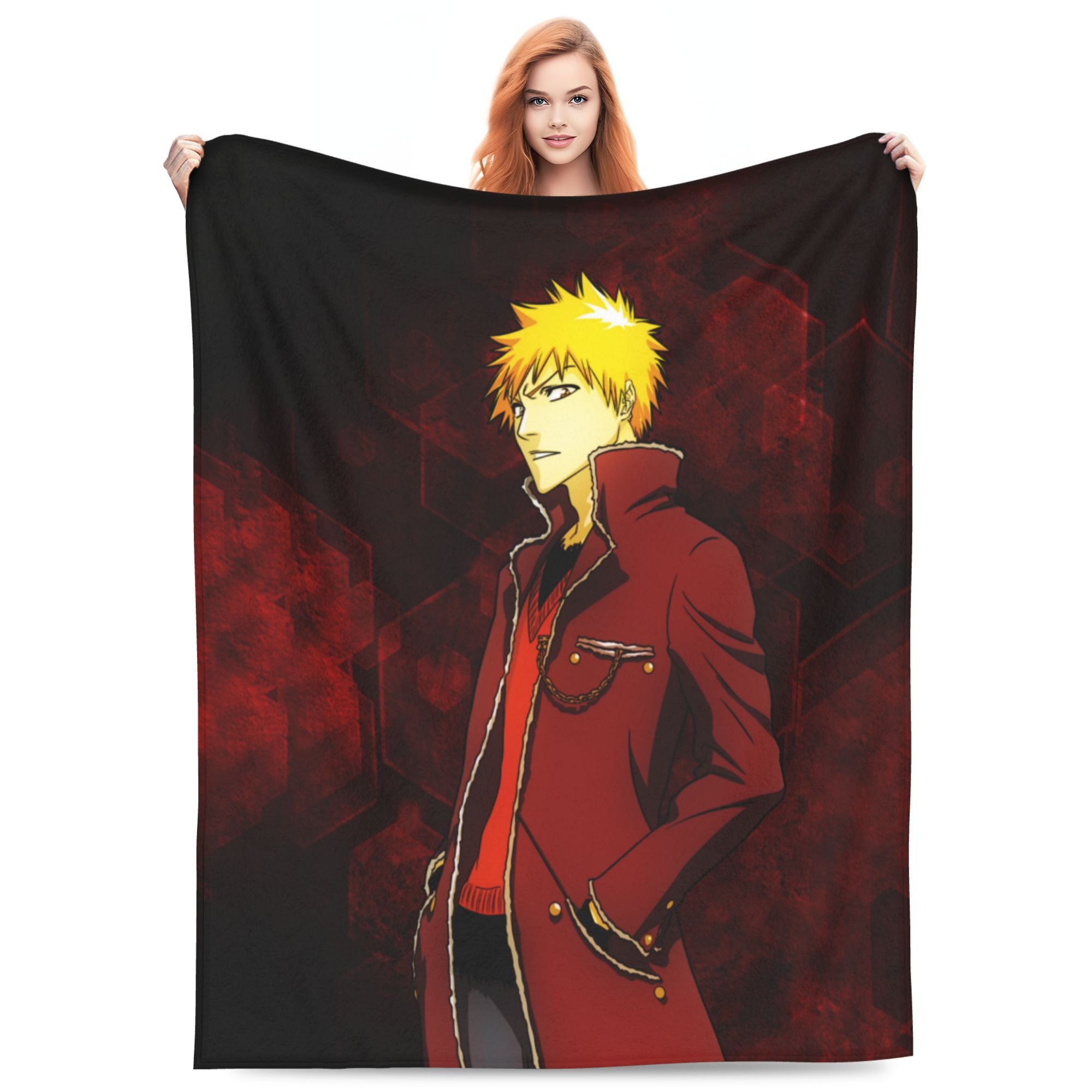 Bleach Ichigo Kurozaki Bed Blanket 3D Printed Throw Blanket Lightweight ...