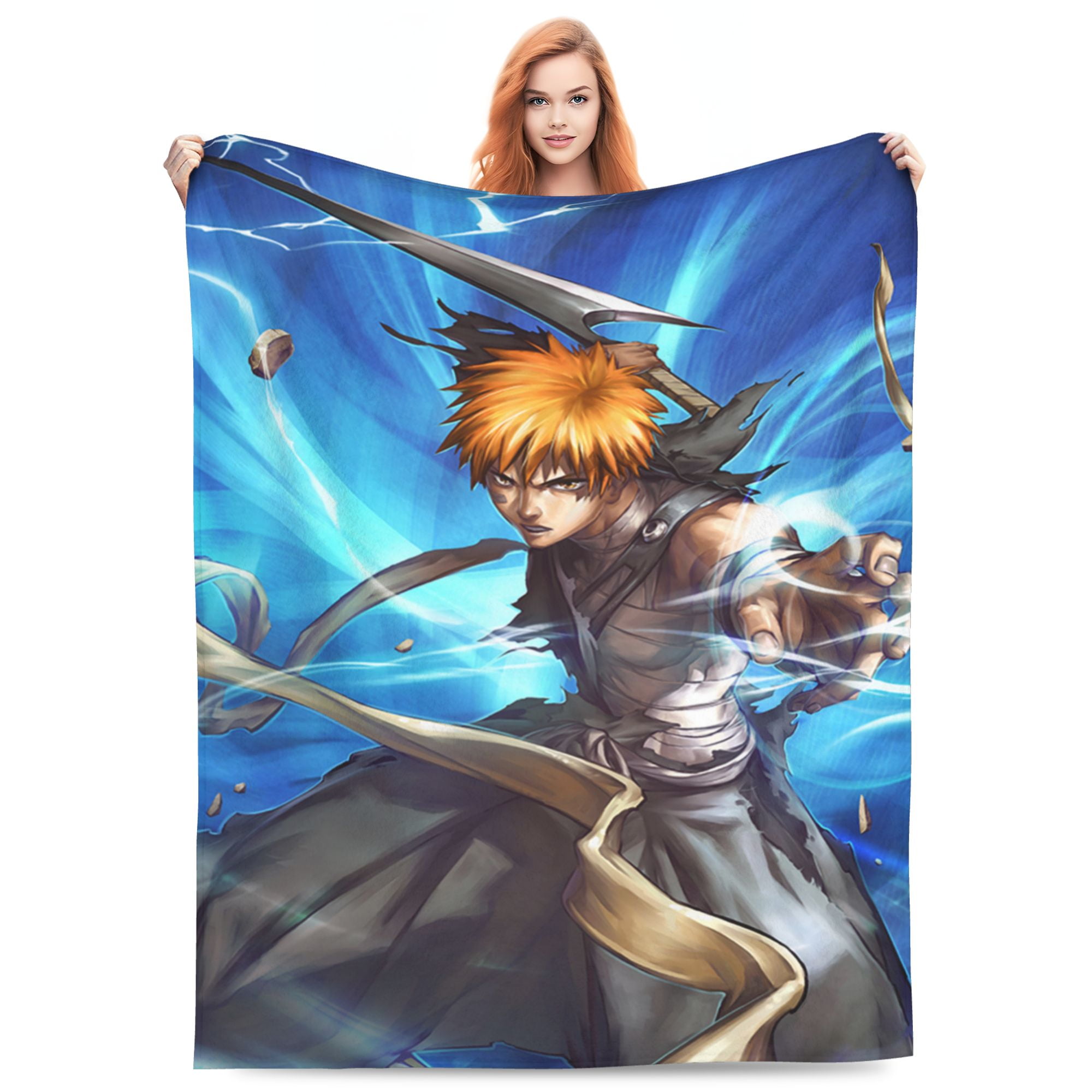 Bleach Ichigo Kurozaki Bed Blanket 3D Printed Throw Blanket Lightweight ...