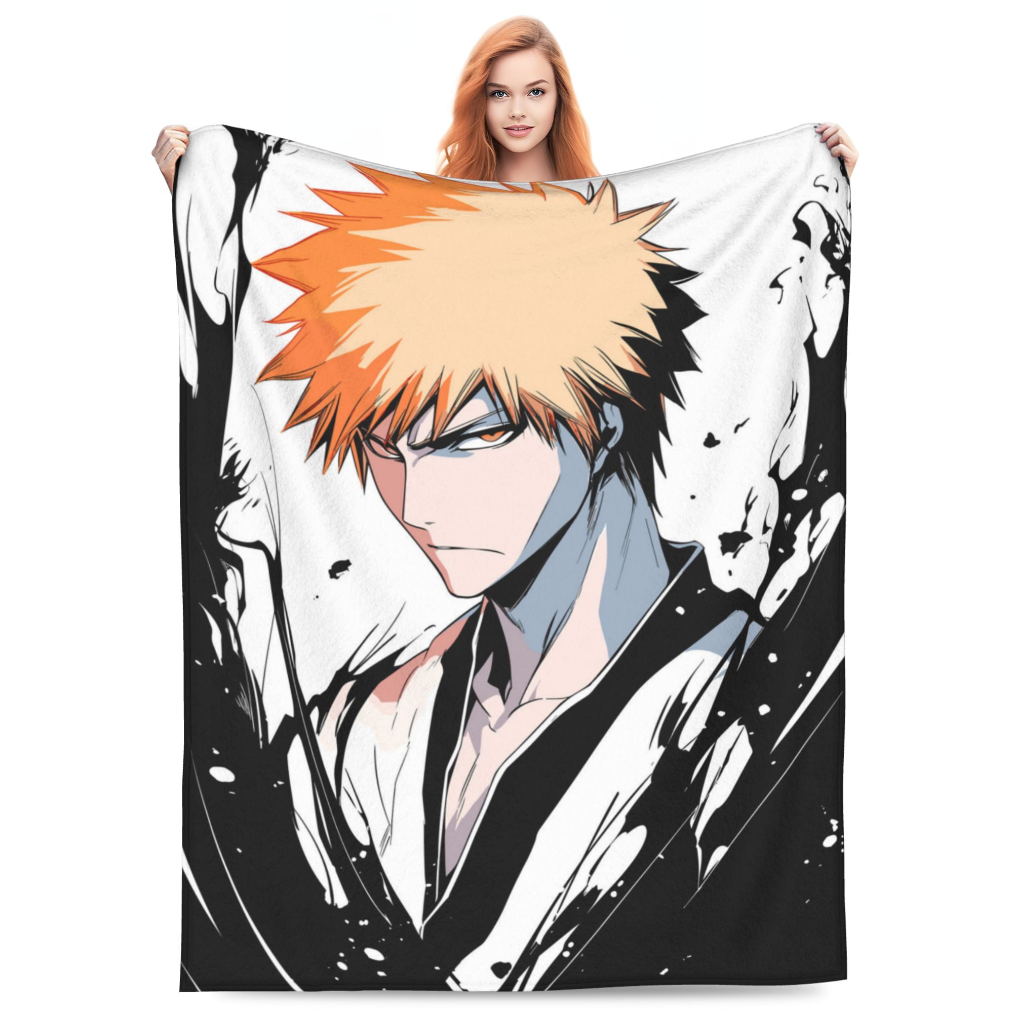 Bleach Ichigo Kurozaki Bed Blanket 3D Printed Throw Blanket Lightweight ...