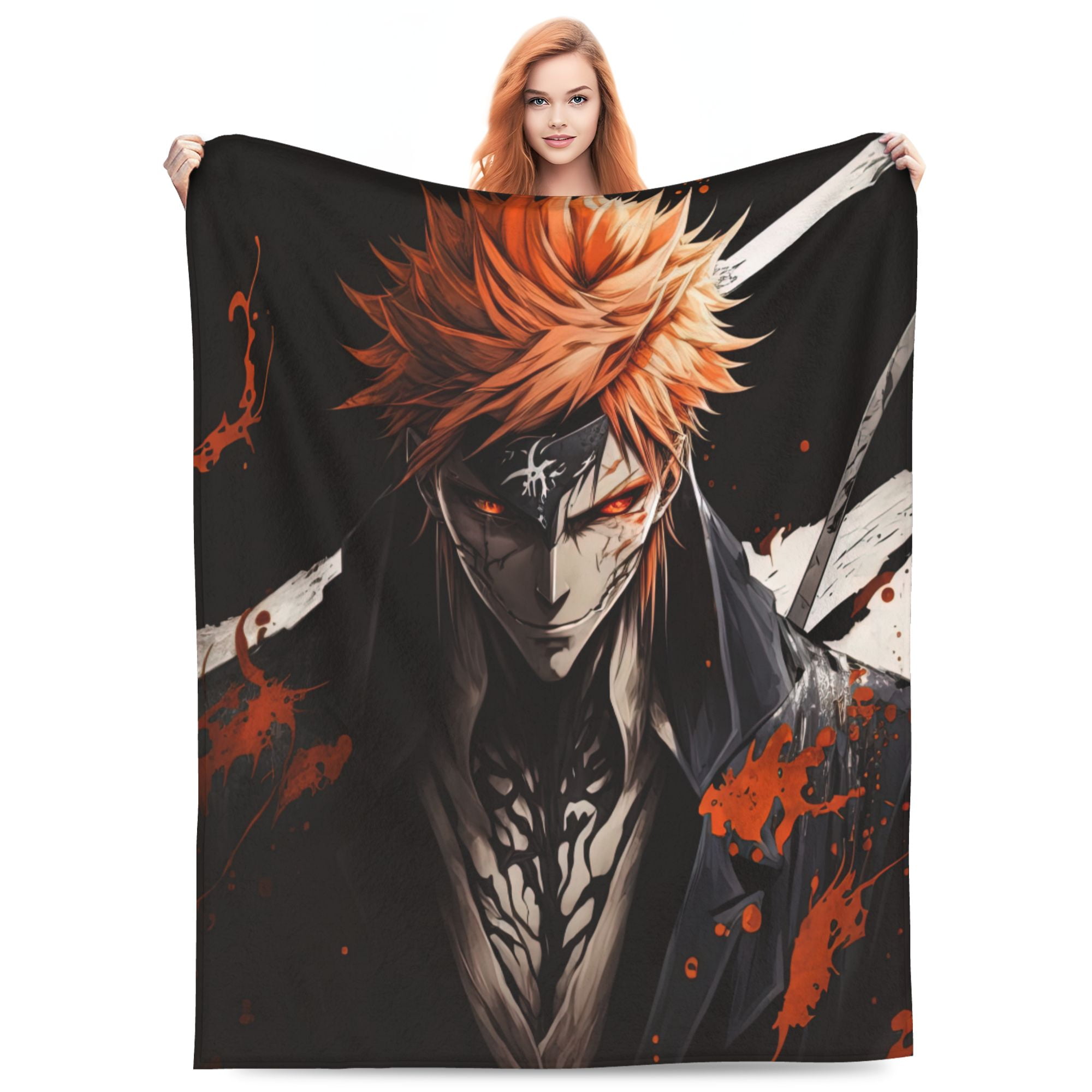 Bleach Ichigo Kurozaki Bed Blanket 3D Printed Throw Blanket Lightweight ...
