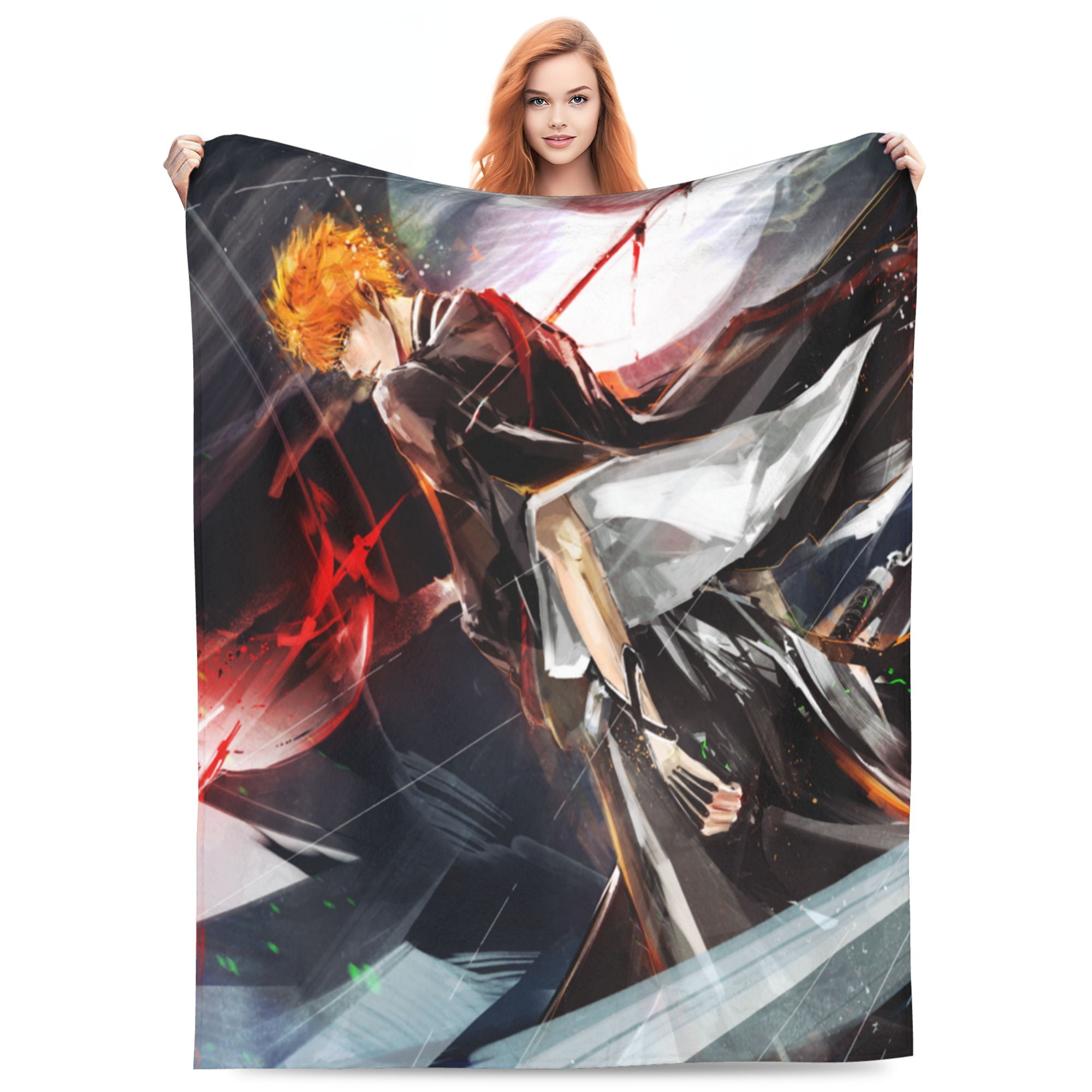 Bleach Ichigo Kurozaki Bed Blanket 3D Printed Throw Blanket Lightweight ...