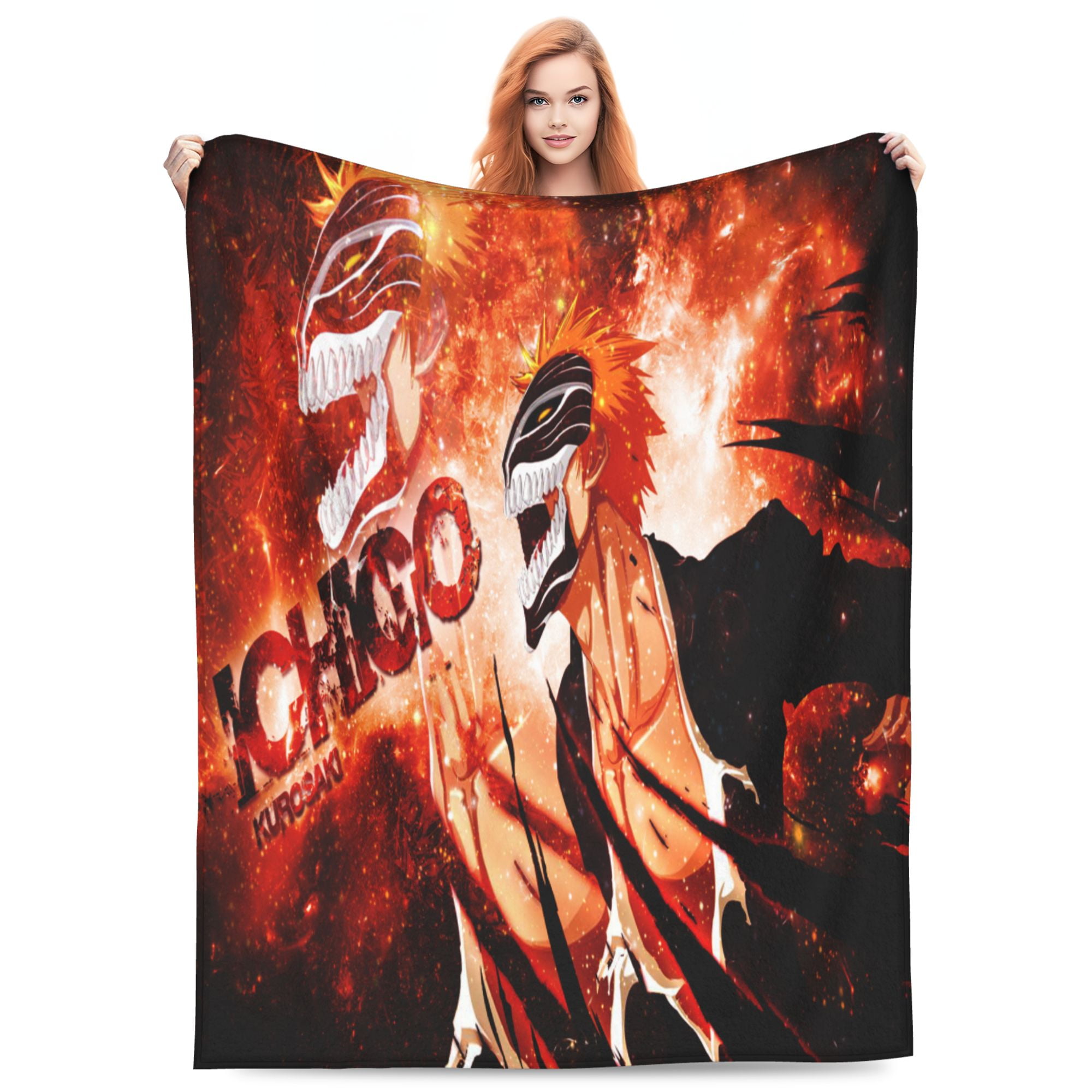 Bleach Ichigo Kurozaki Bed Blanket 3D Printed Throw Blanket Lightweight ...