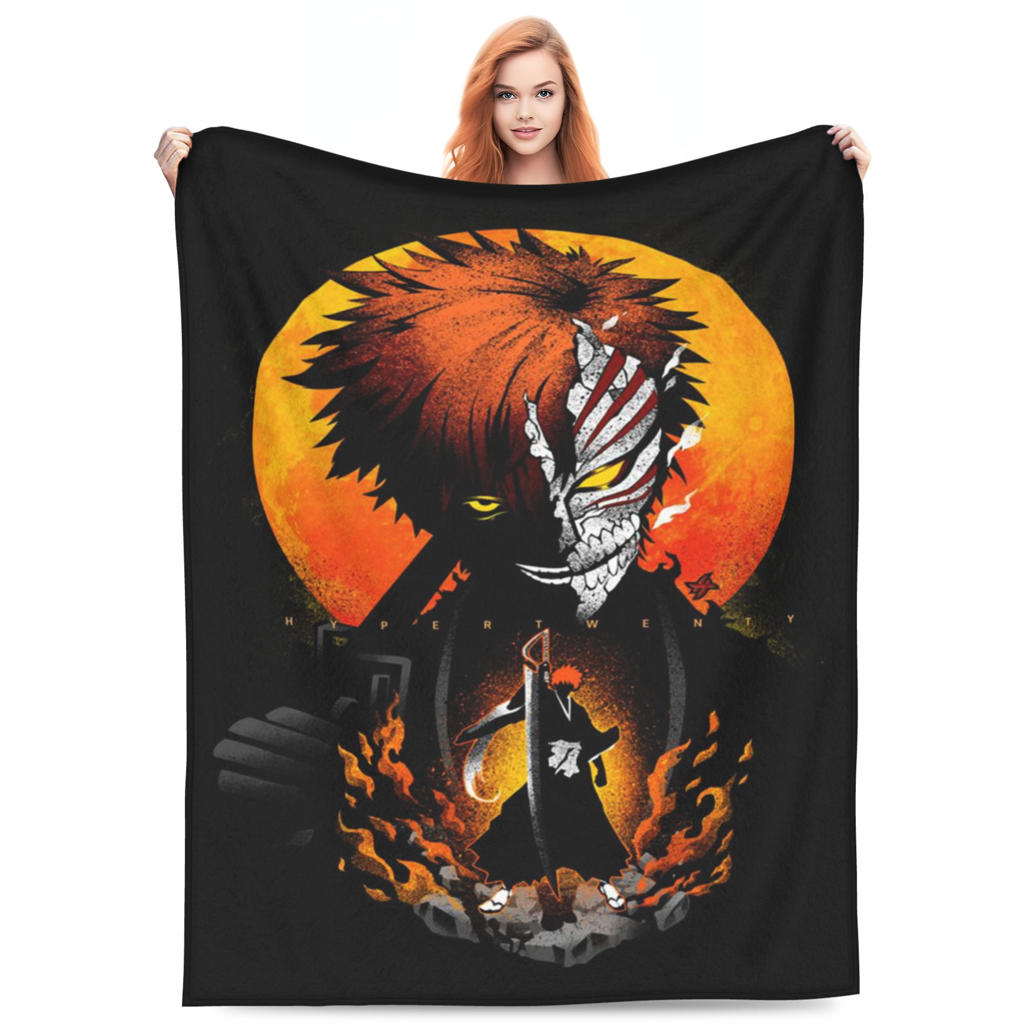 Bleach Ichigo Kurozaki Bed Blanket 3D Printed Throw Blanket Lightweight ...