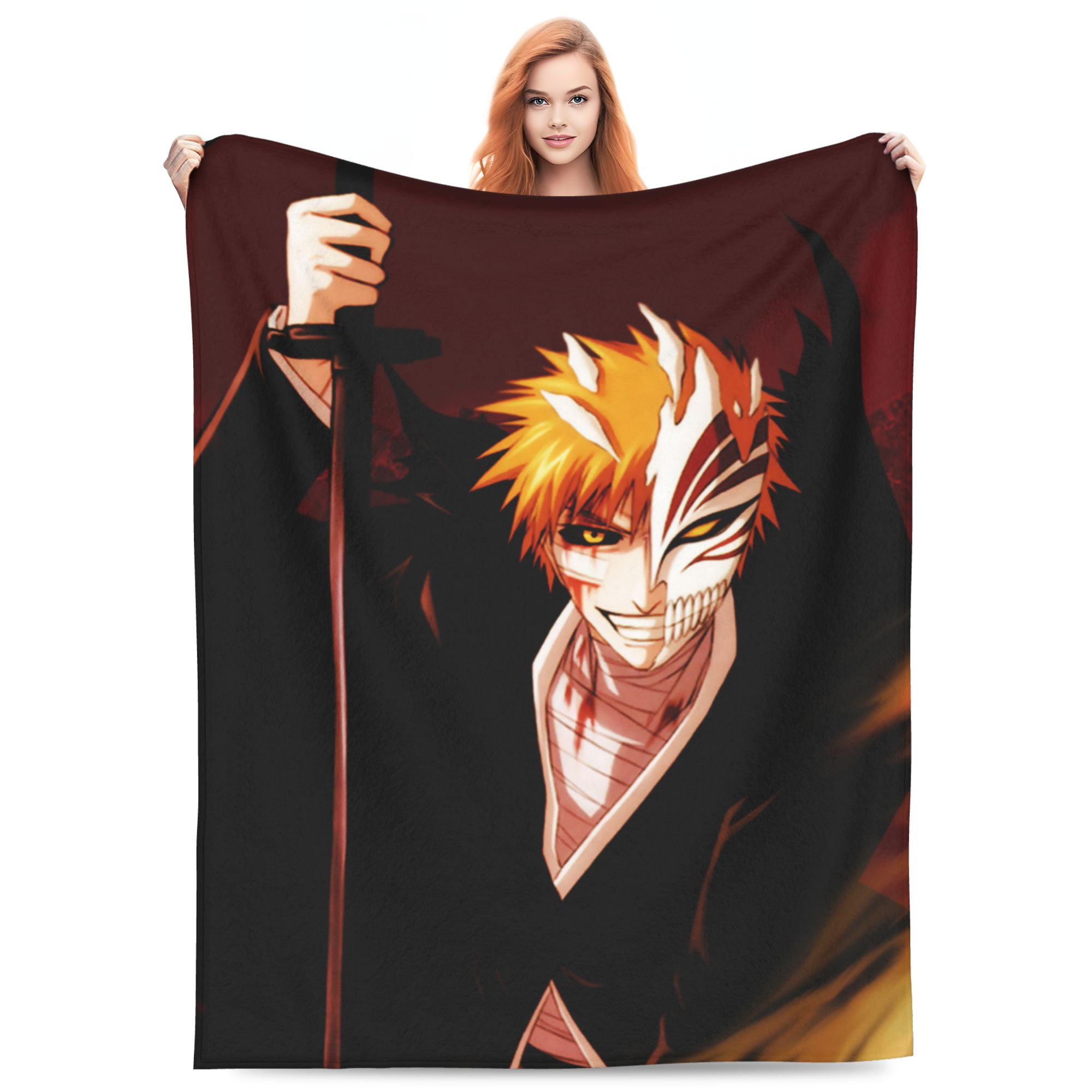 Bleach Ichigo Kurozaki Bed Blanket 3D Printed Throw Blanket Lightweight ...