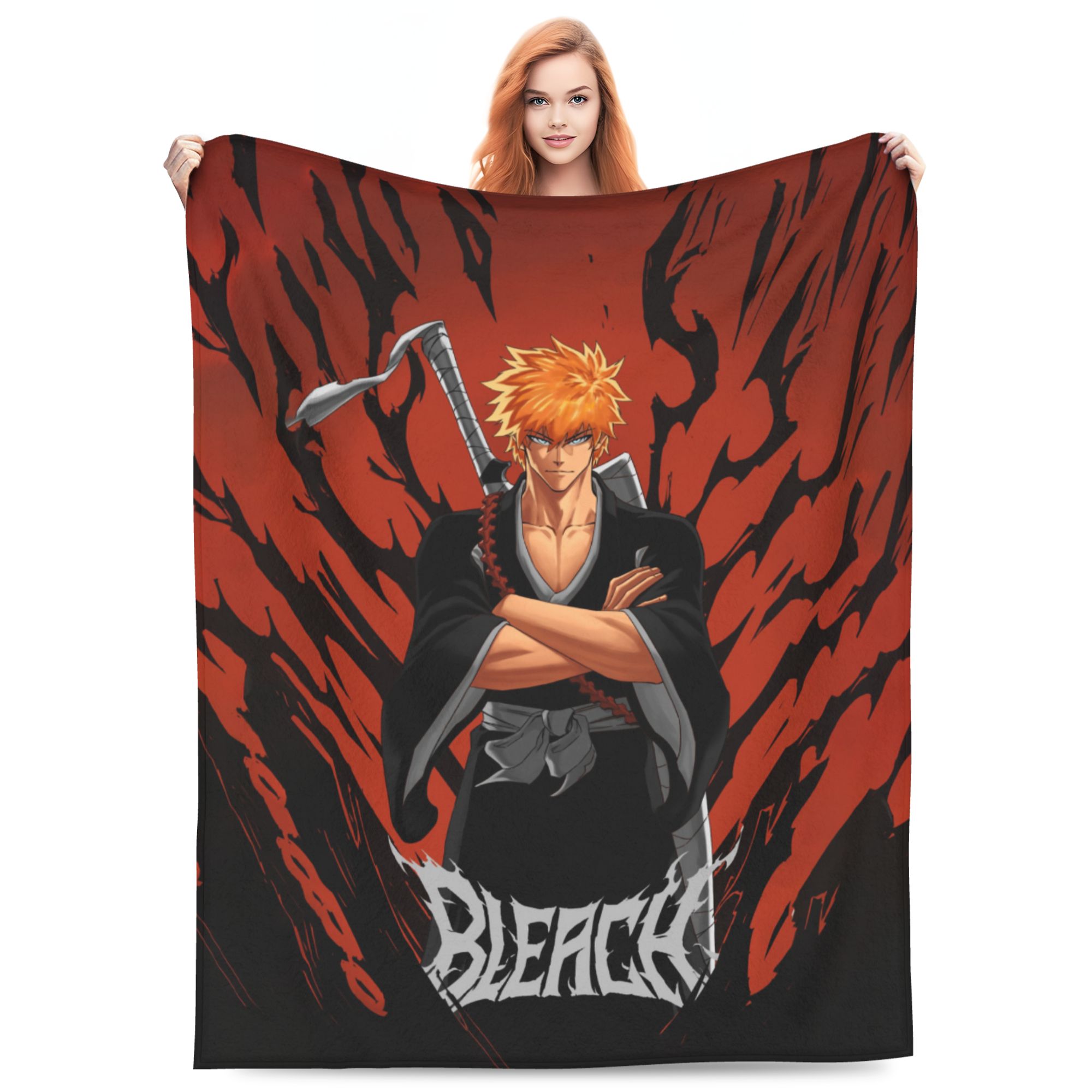 Bleach Ichigo Kurozaki Bed Blanket 3D Printed Throw Blanket Lightweight ...