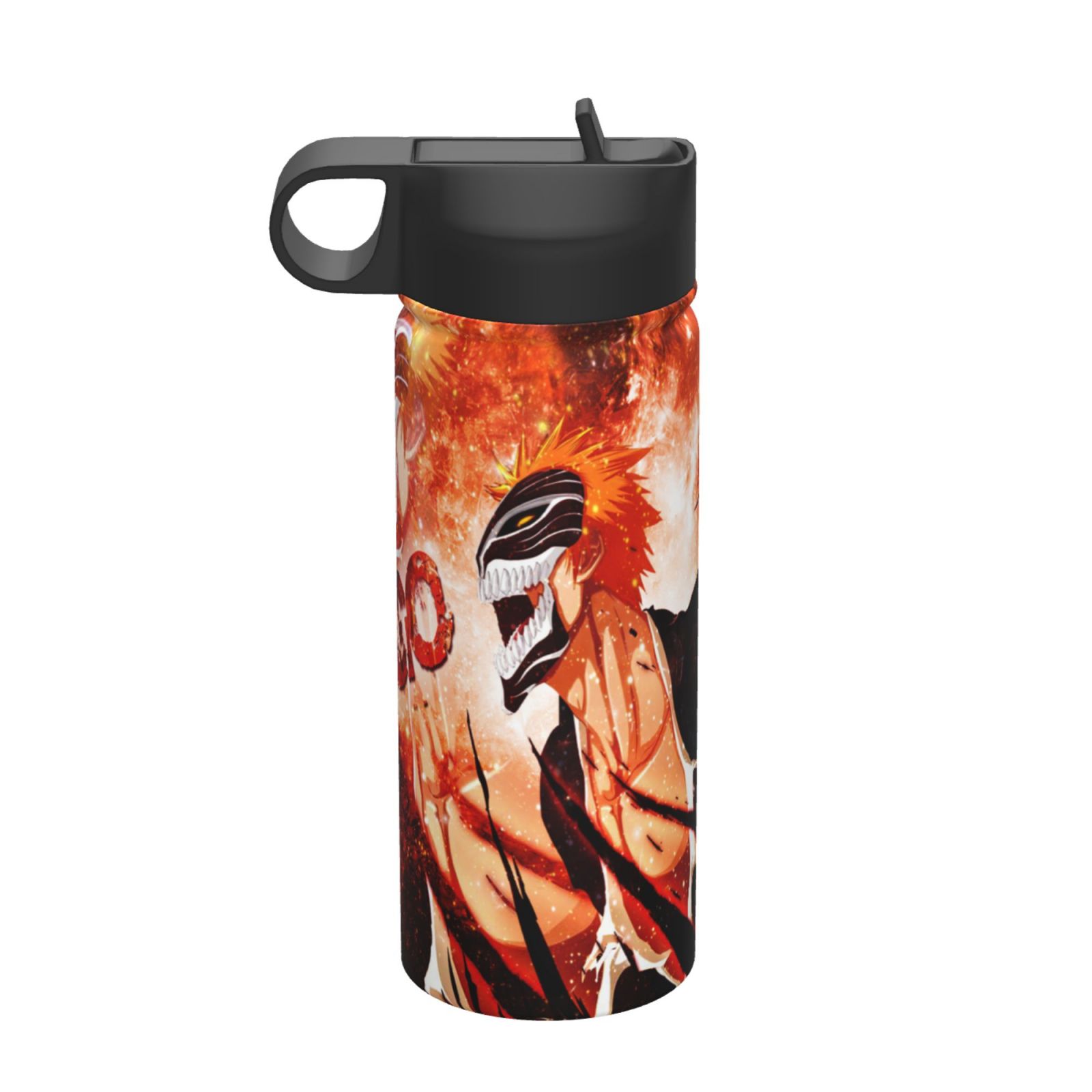 Bleach Ichigo Kurozaki Insulated Water Bottle with Straw Stainless ...