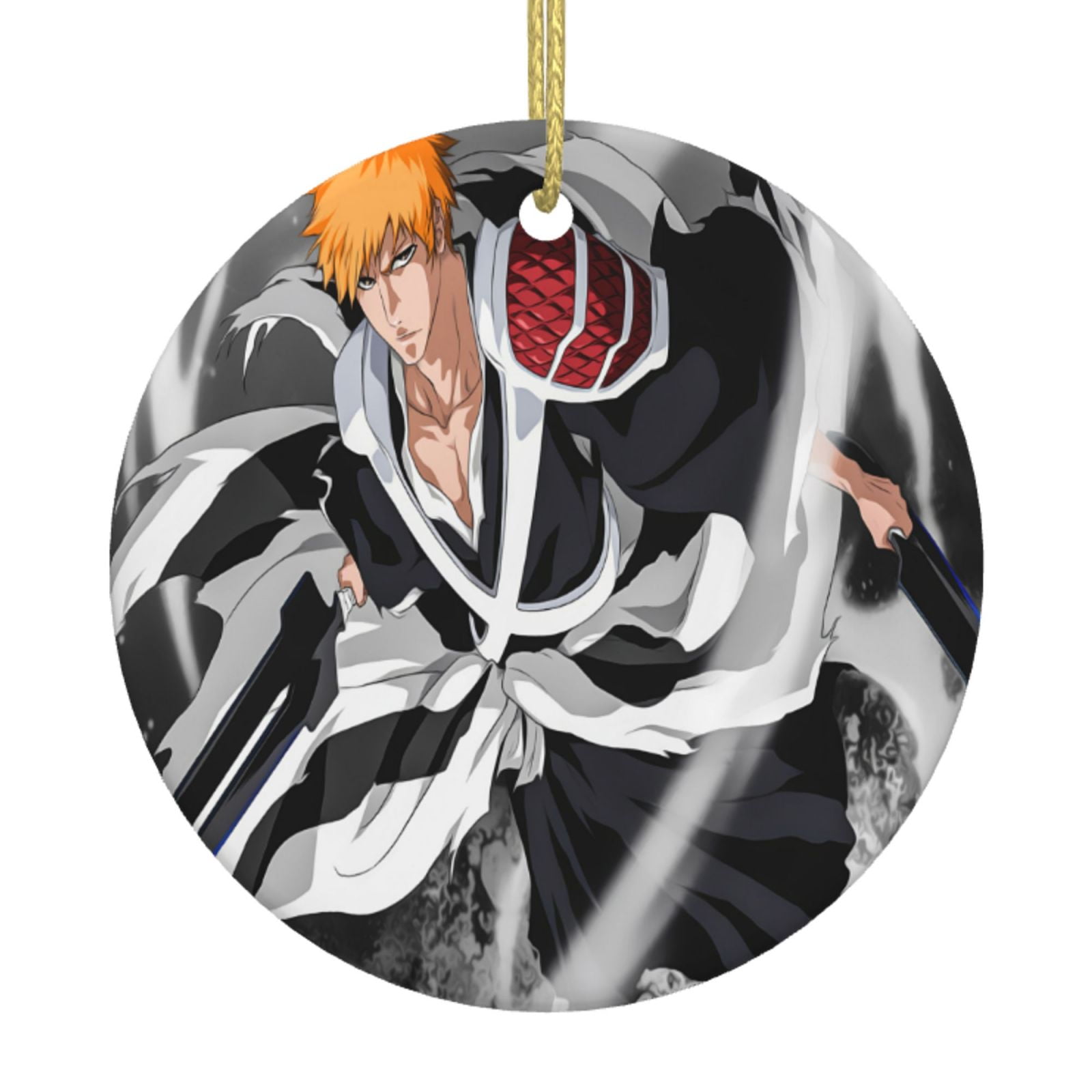 Bleach Ichigo Kurozaki Round Ceramic Pendant Christmas Decoration ...