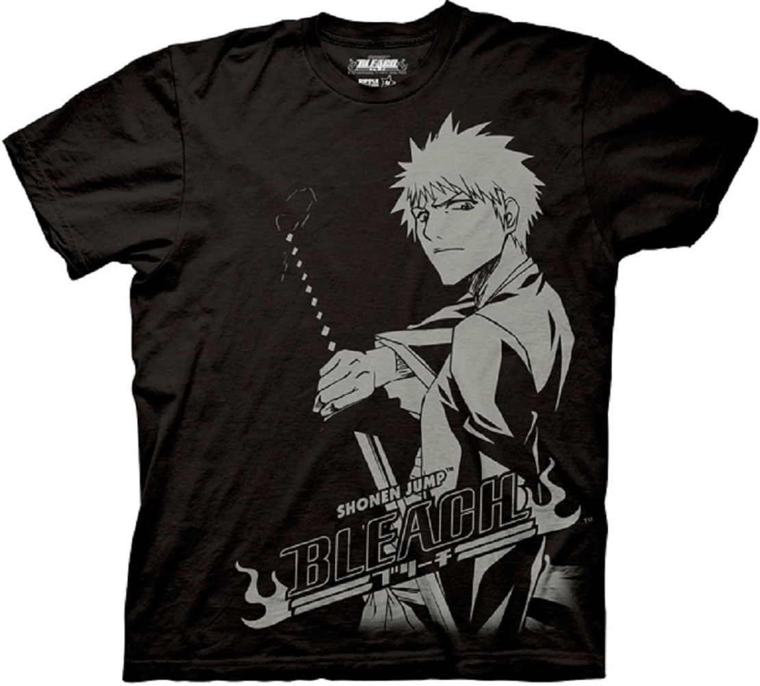 Bleach Ichigo Stare Adult Black T-Shirt - Walmart.com