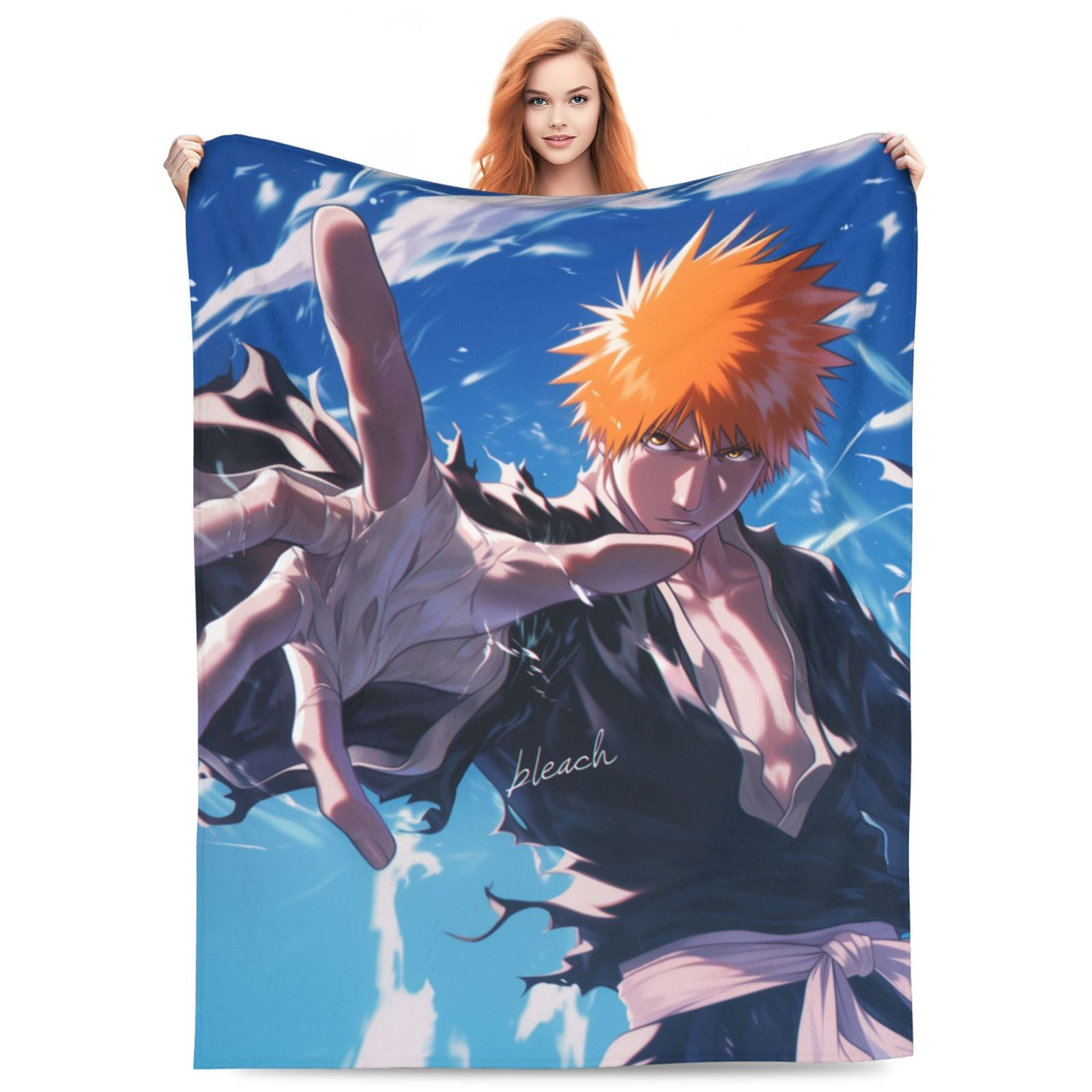 Bleach Kurosaki Ichigo Fleece Blanket Throw Soft Cozy Plush Blanket For ...