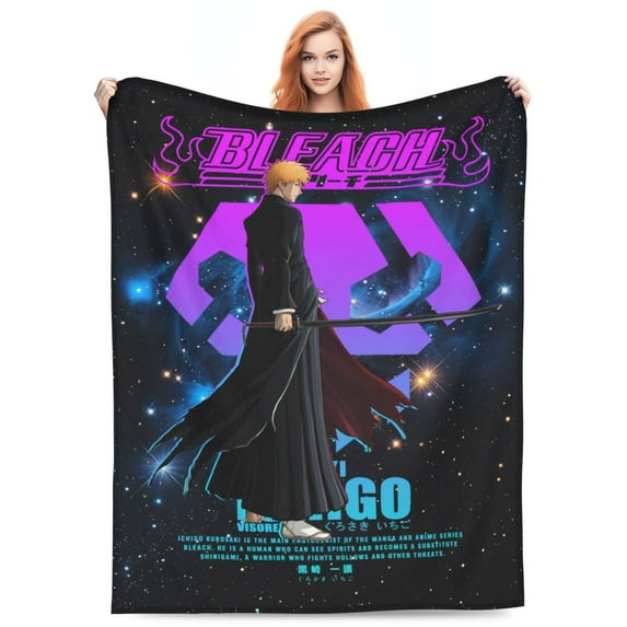Bleach Kurosaki Ichigo Fleece Blanket Throw Soft Cozy Plush Blanket For ...