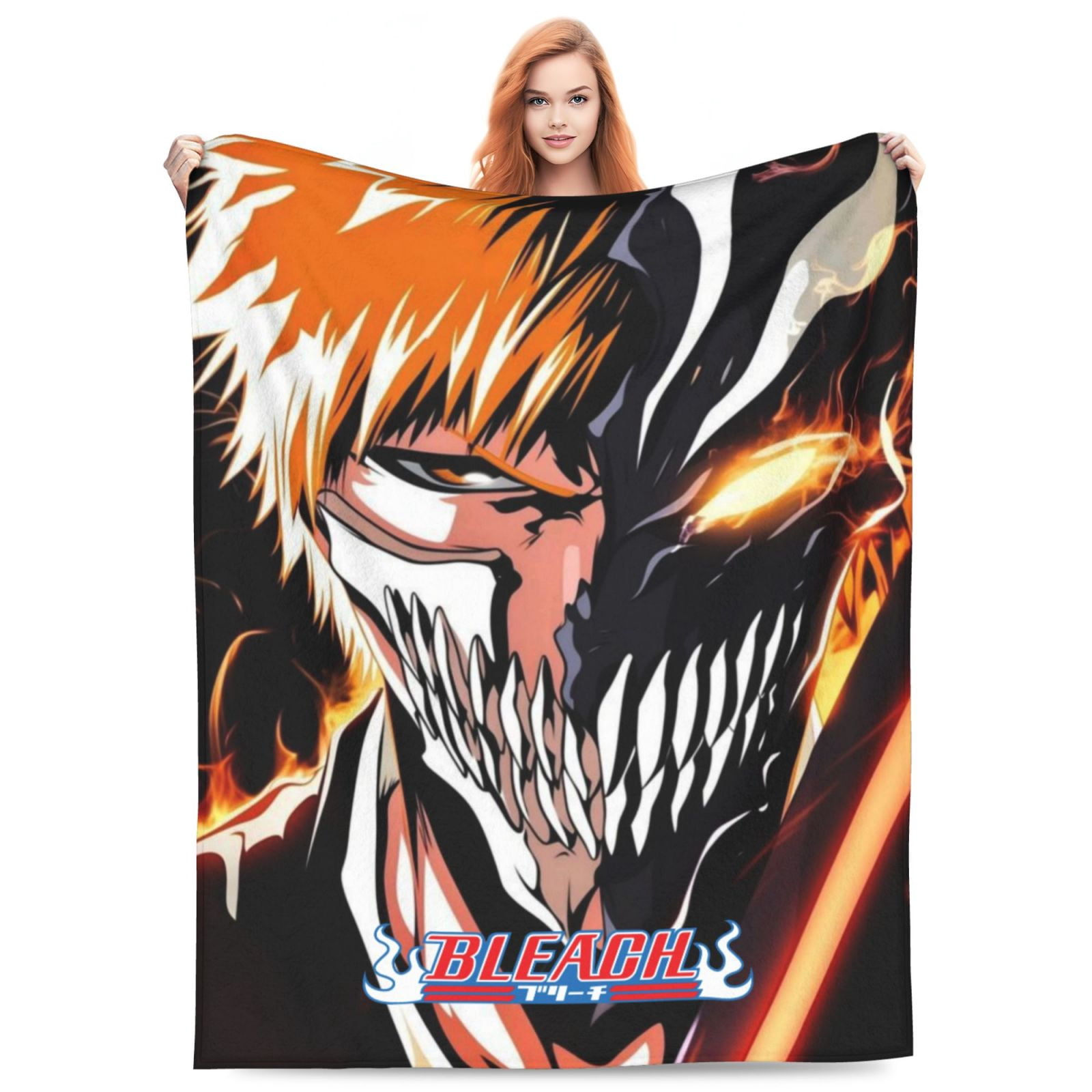 Bleach Kurosaki Ichigo Fleece Blanket Throw Soft Cozy Plush Blanket For ...