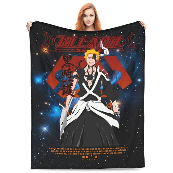 Bleach Kurosaki Ichigo Fleece Blanket Throw Soft Cozy Plush Blanket For ...