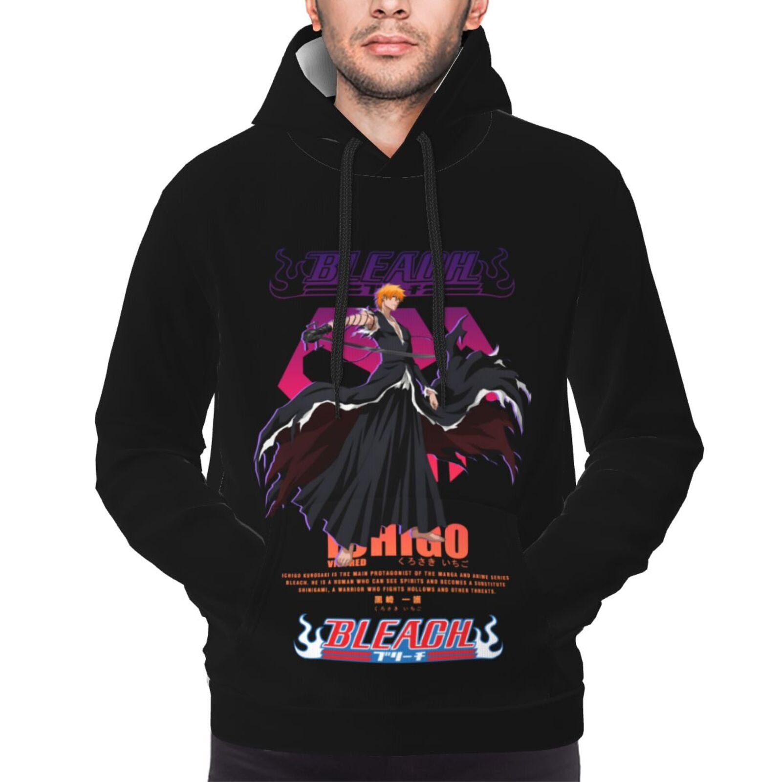 Bleach Kurosaki Ichigo Hoodies For Men Hoodie Pullover Long Sleeve ...