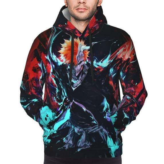 Bleach Kurosaki Ichigo Hoodies For Men Hoodie Pullover Long Sleeve ...