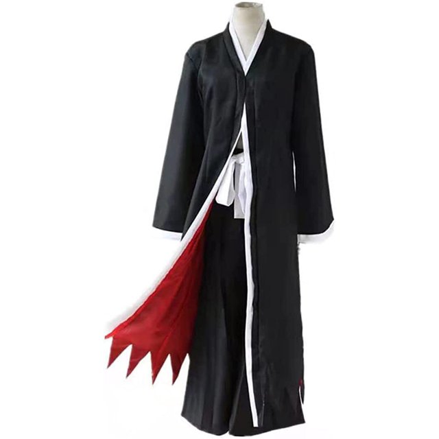 Bleach Kurosaki Ichigo Robe Cloak Coat + Kimono Pants Full Set Cosplay ...