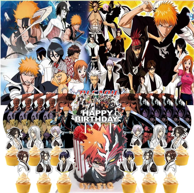 Bleach Party Decor Decorations Plates Background Cake Topper Fans ...