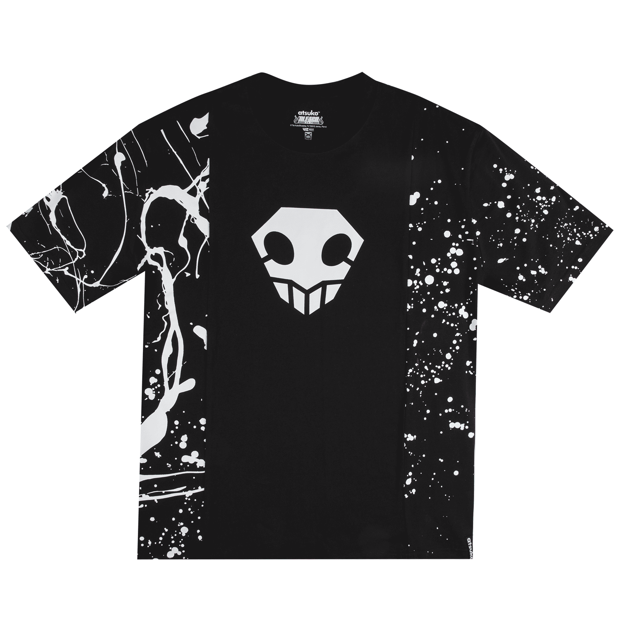 Bleach Soul Reaper Splatter Paint Crew Neck Short Sleeve Black T-shirt ...