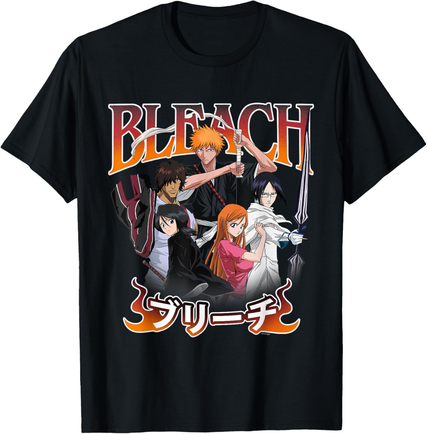 Bleach Team Ichigo and Ombre Logo Anime T-Shirt Cotton Short Sleeve ...