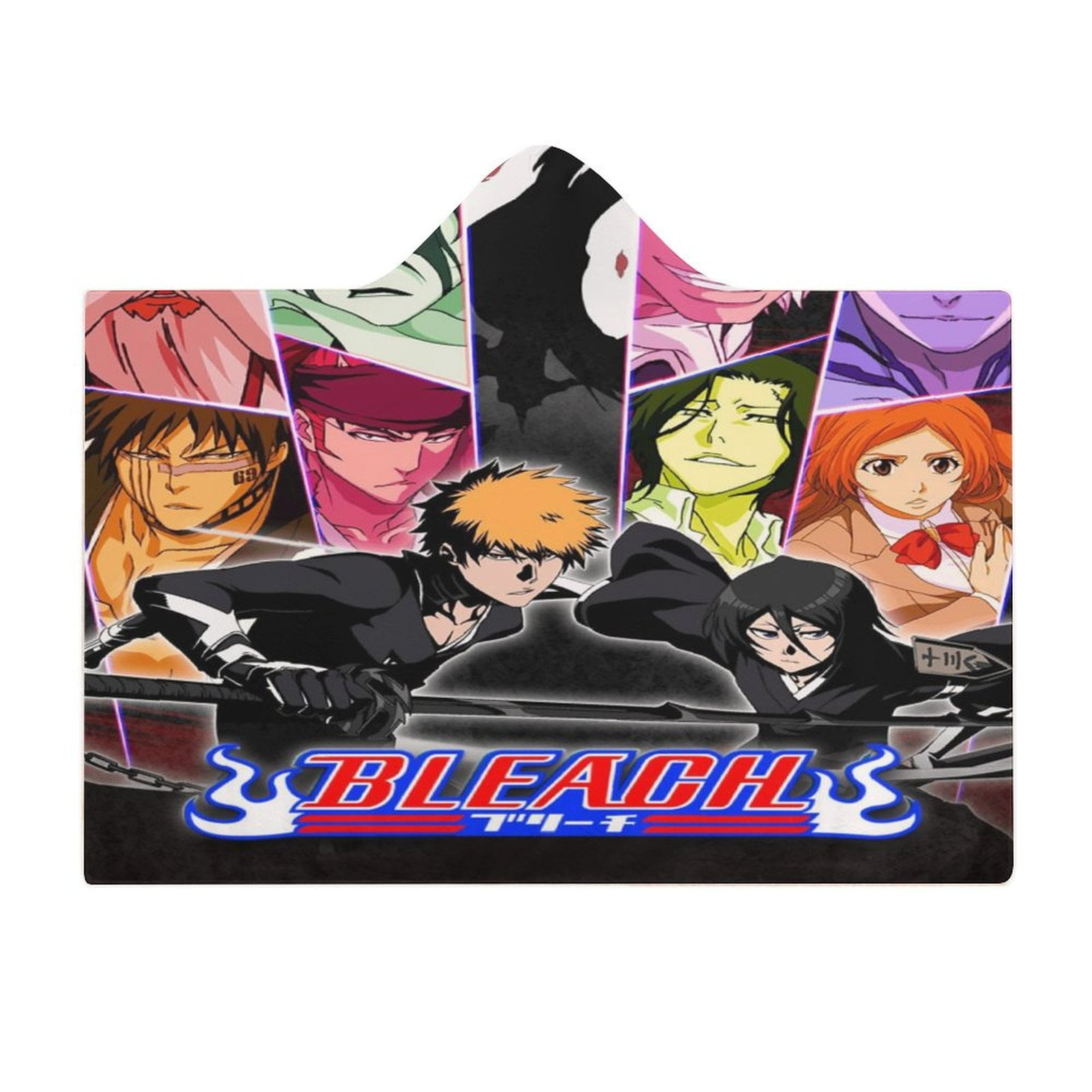 Bleach Wearable Fleece Blanket Hoodie Cloak Hooded Blanket 40"x50 ...