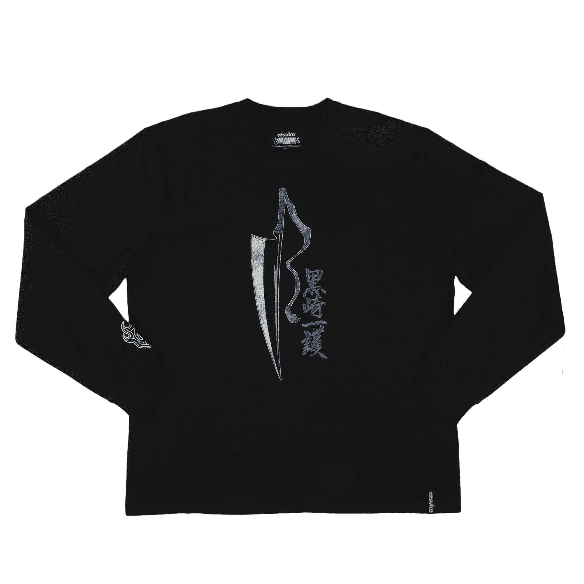 Bleach Zangetsu & Ichigo Crew Neck Long Sleeve Black Tee-M - Walmart.com