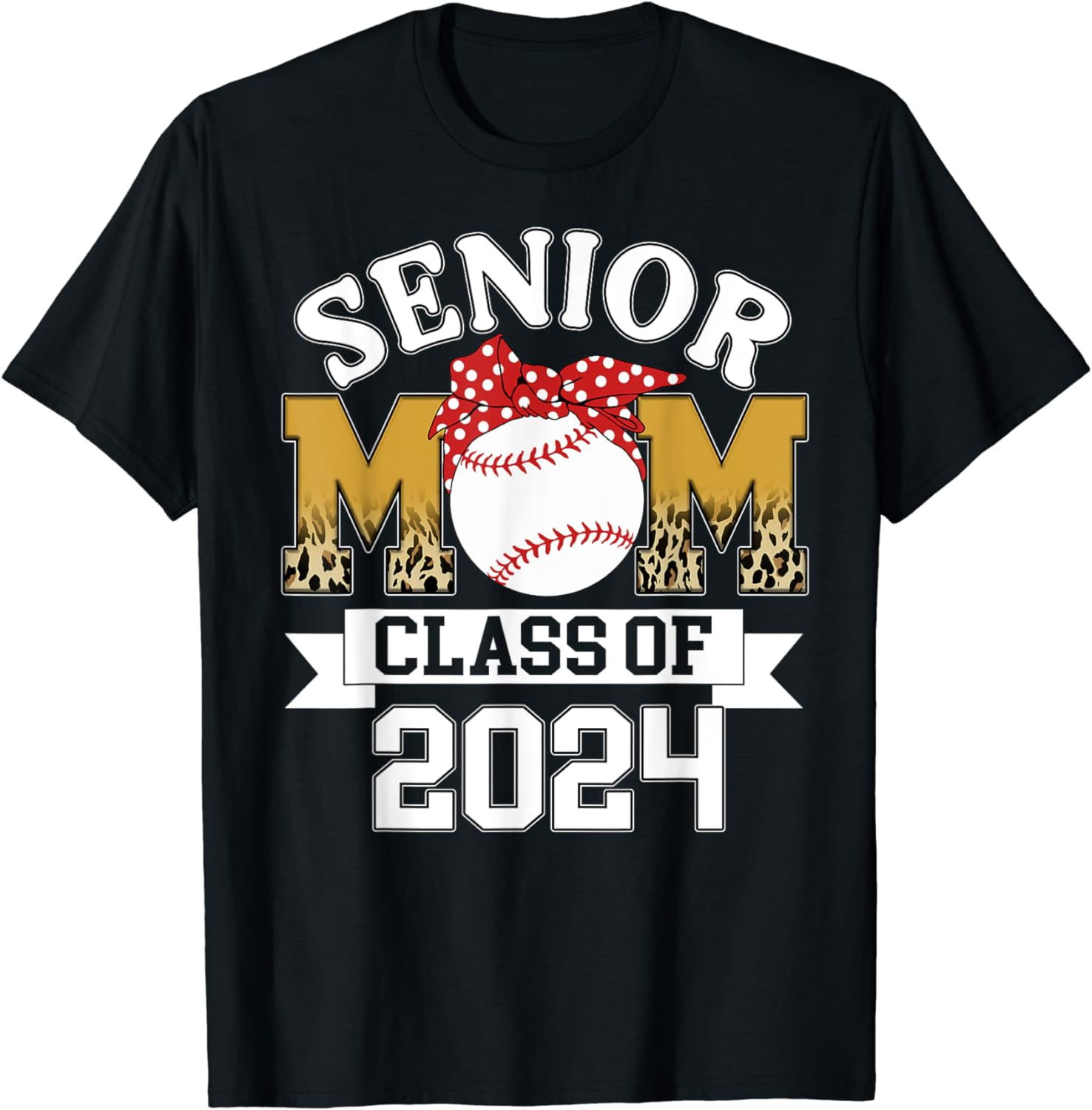 Bleached Baseball Senior Mom Class 2024 Baseball Graduation T-Shirt ...