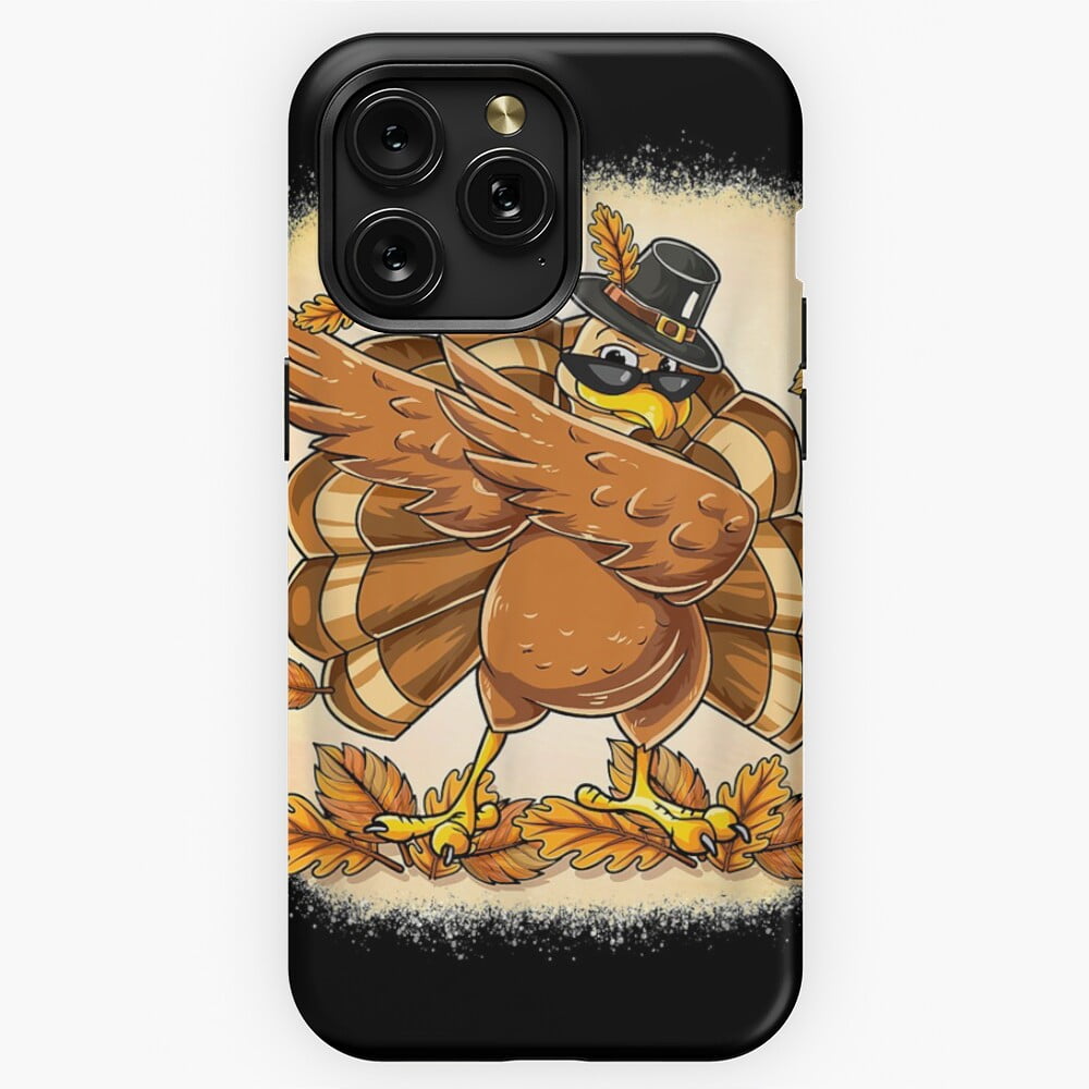 Bleached Dabbing Turkey Funny Thanksgiving Kids iPhone Case 17 through ...
