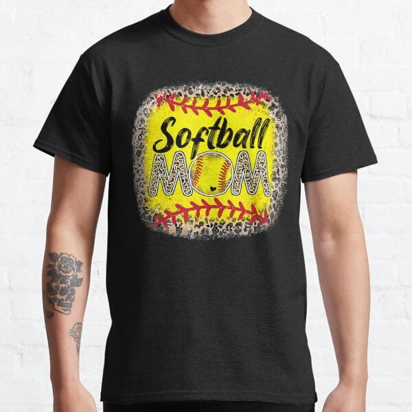 Bleached Softball Mom Leopard Baseball Mom 2022 Classic T-shirt ...