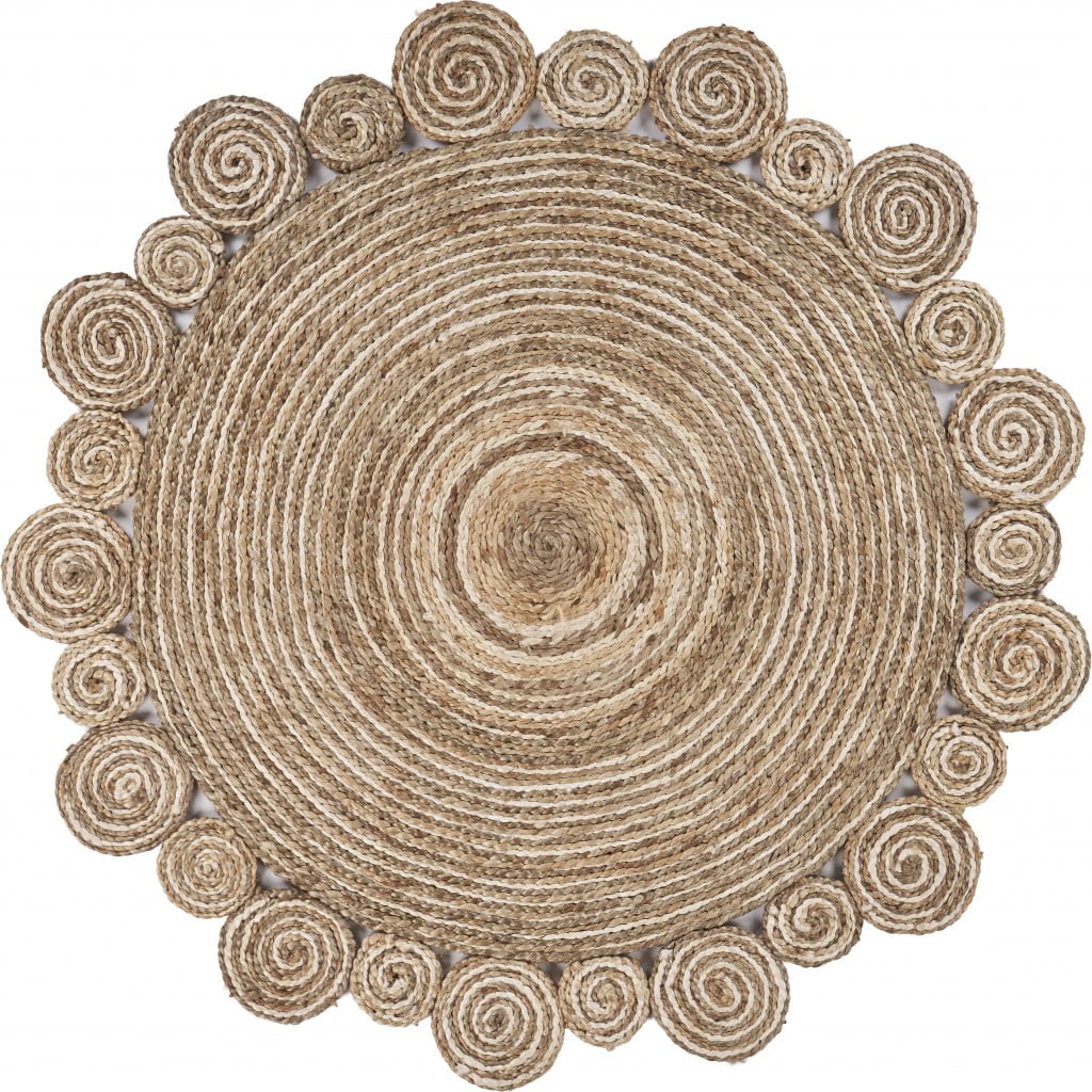 Bleached and Natural Spiral Boutique Jute Rug - Walmart.com