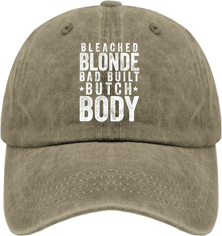 Bleachs Blonde Bad Built Butch Body Hats for Women Baseball Cap Vintage ...
