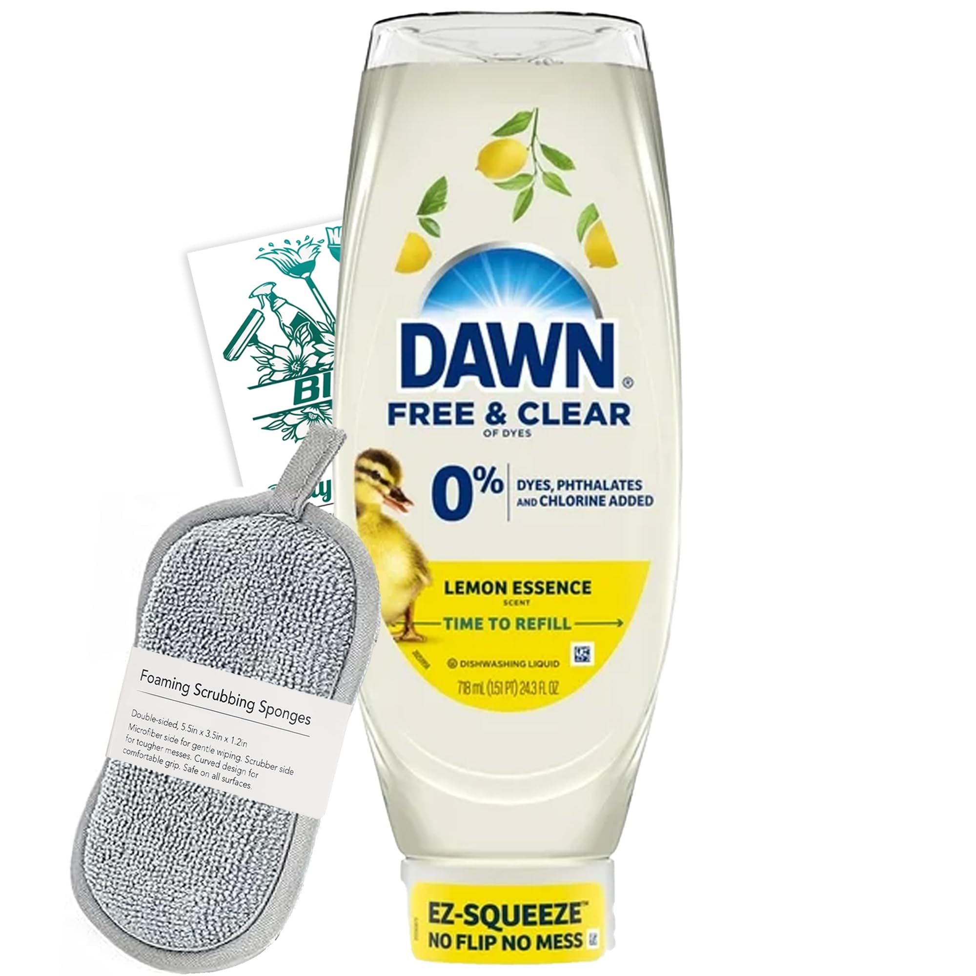 Bleam Cleaning Set - Dawn Free & Clear EZ-Squeeze Dish Soap Lemon ...