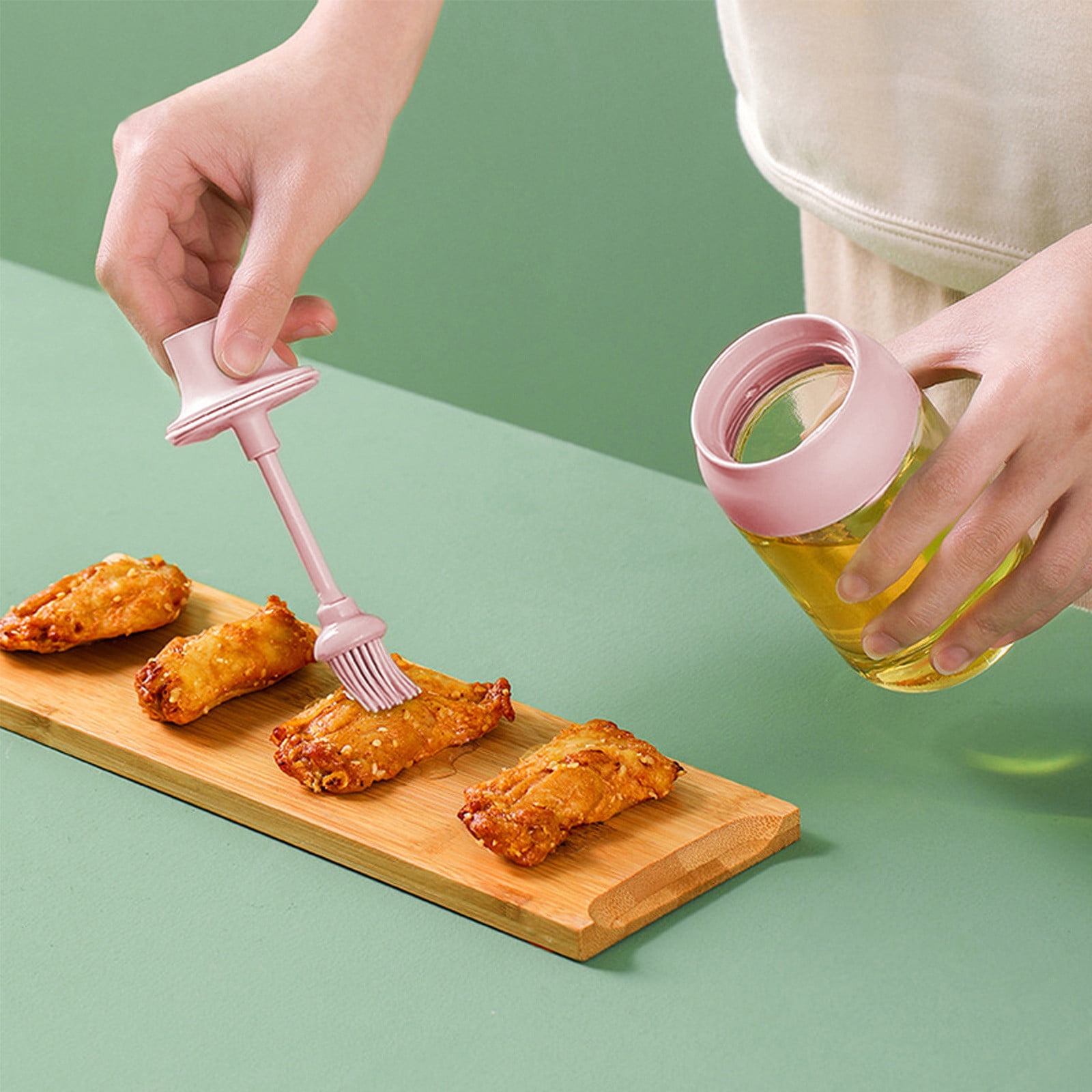 Latrodar Olive Oil Dispenser Bottle,Oil Dispenser With Oil Brush,Wide ...