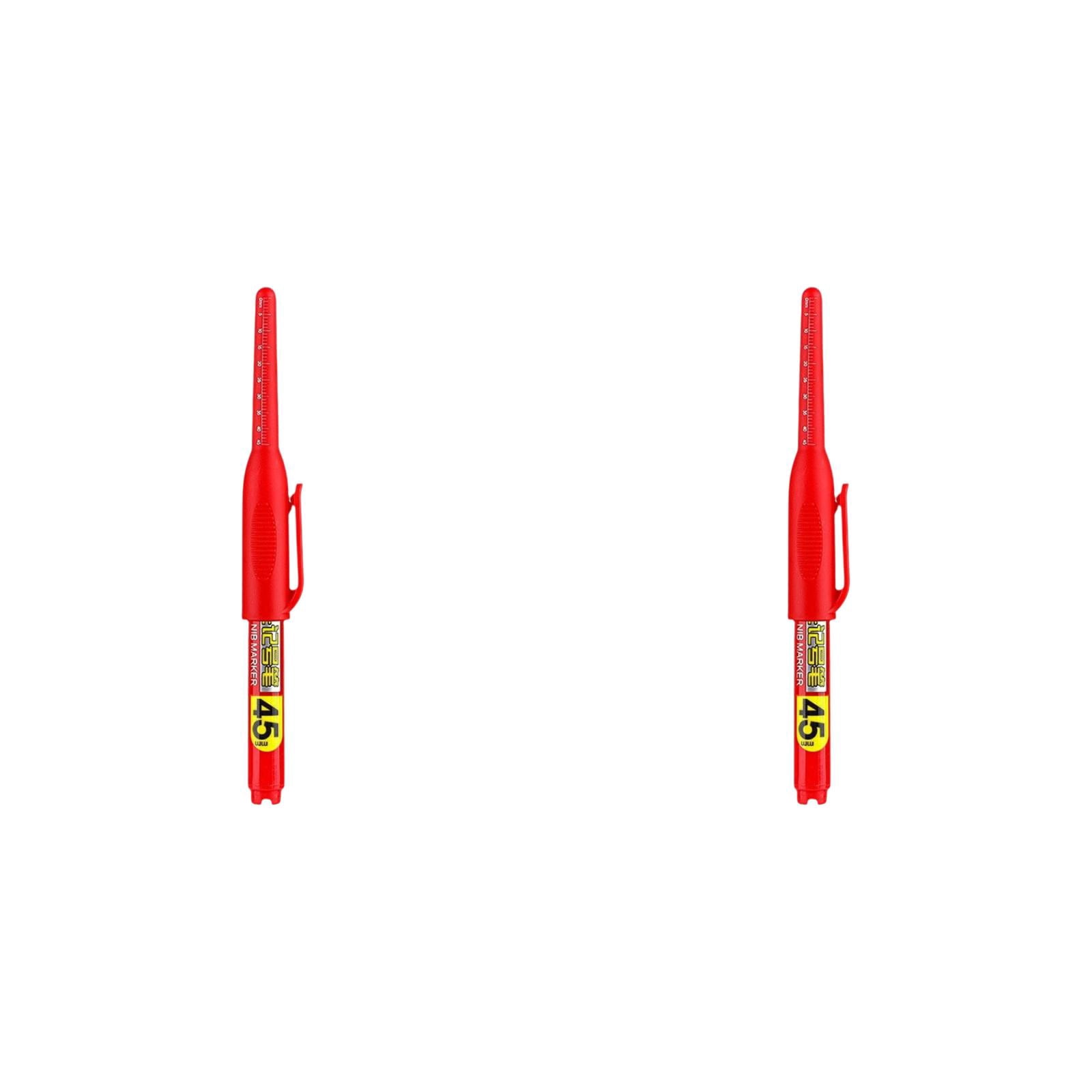 Blecry Long-Tipped Red Markers (2 Pieces),Long Nib Deep Hole Marker Pen ...