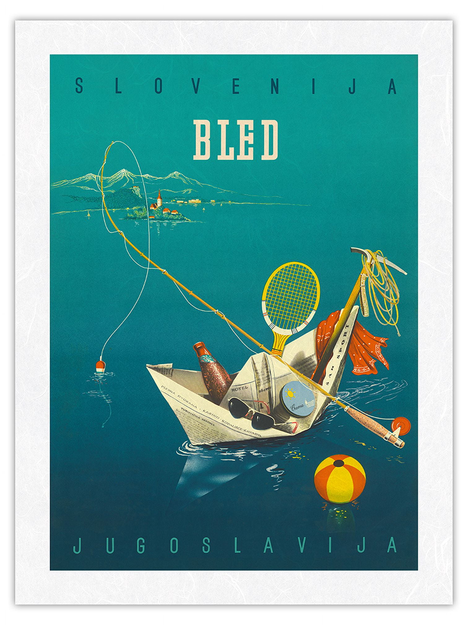 Bled - Slovenia Yugoslavia - Vintage Travel Poster by Sirec Nosan c ...