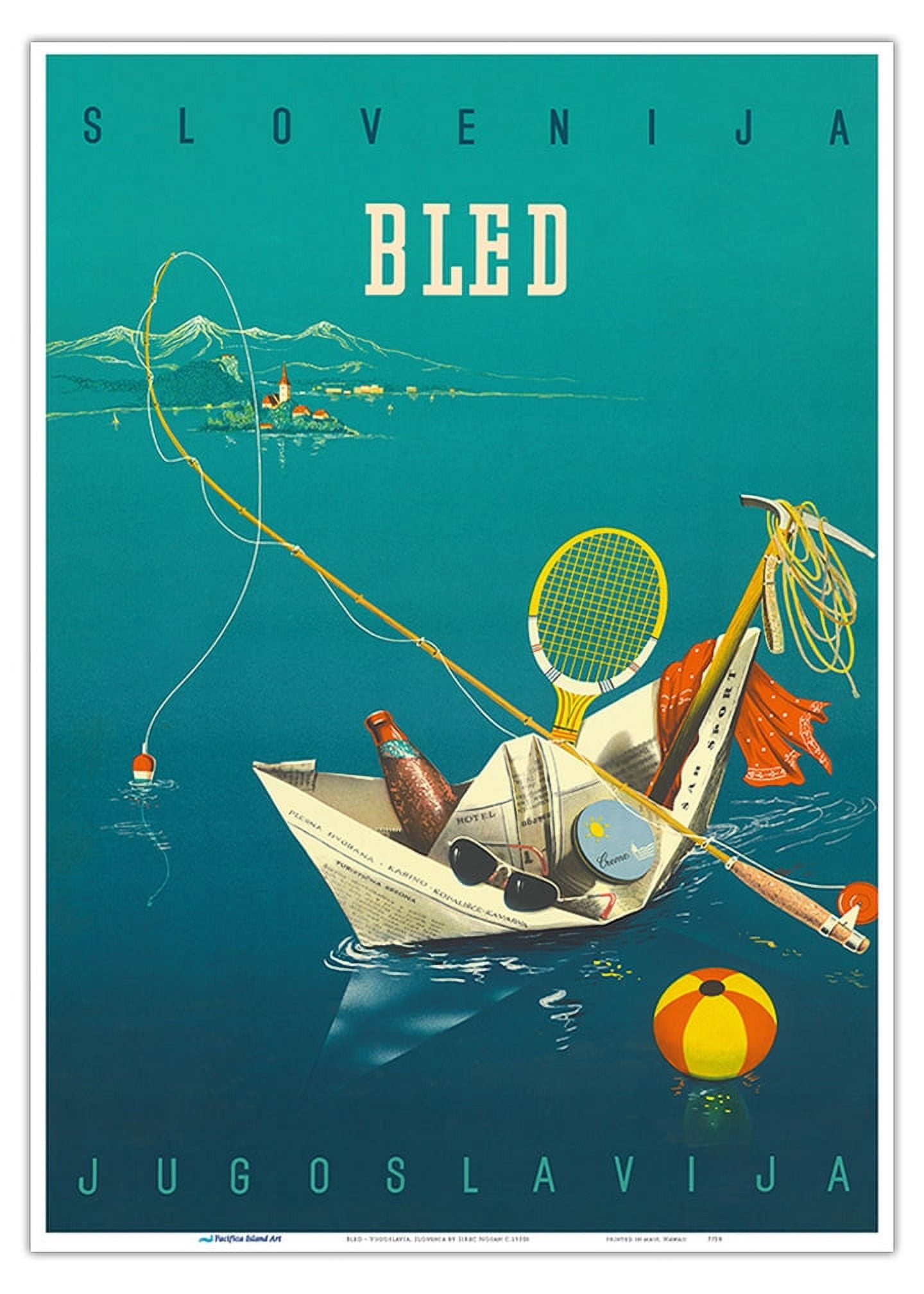 Bled - Slovenia Yugoslavia - Vintage Travel Poster by Sirec Nosan c ...