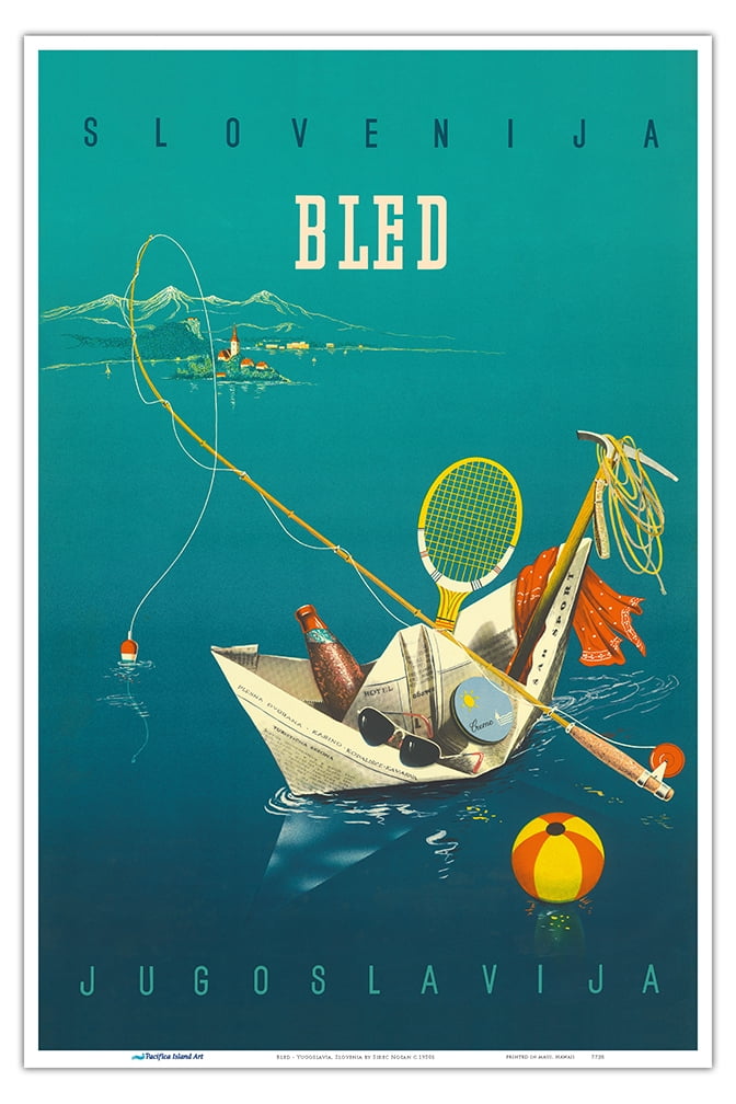 Bled - Slovenia Yugoslavia - Vintage Travel Poster by Sirec Nosan c ...