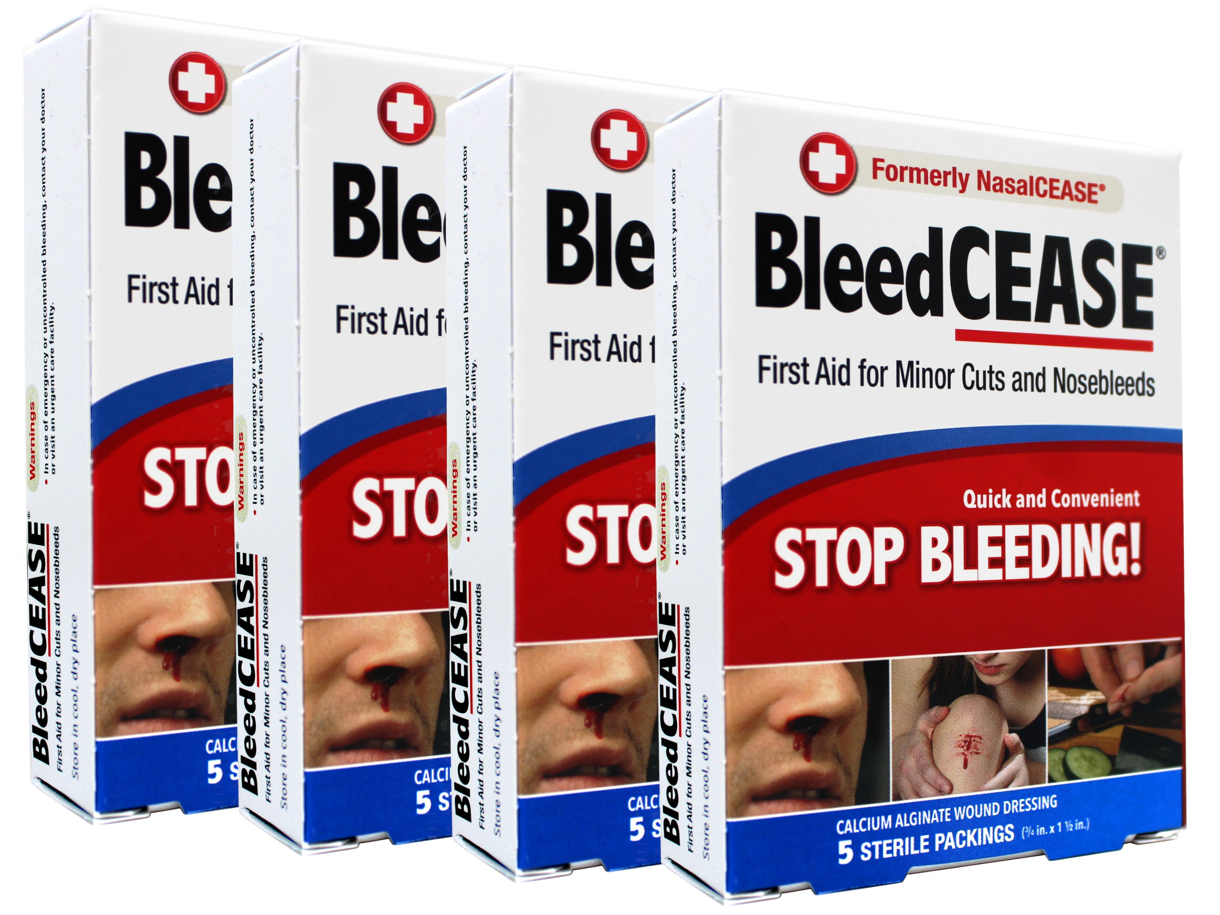 BleedCease First Aid For Cuts and Nosebleeds Sterile Packings 5 ea ...