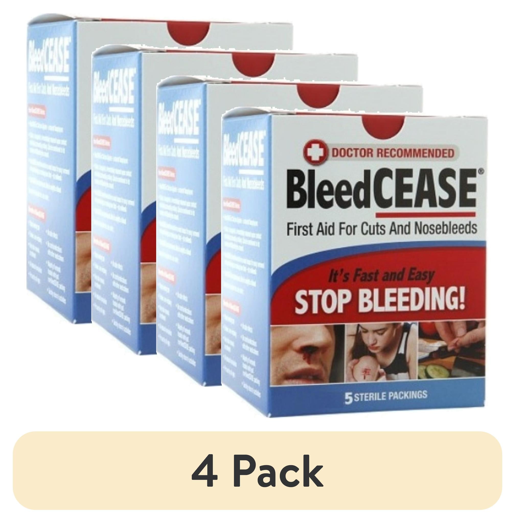 (4 pack) BleedCease First Aid For Cuts and Nosebleeds Sterile Packings ...