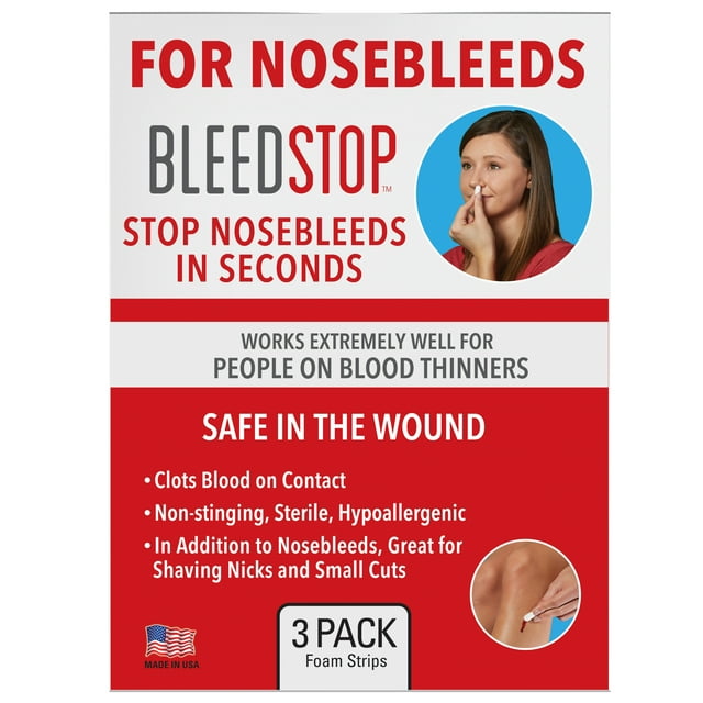 BleedStop Nosebleed Strips 3 Count - First Aid Nosebleed Stopper for ...