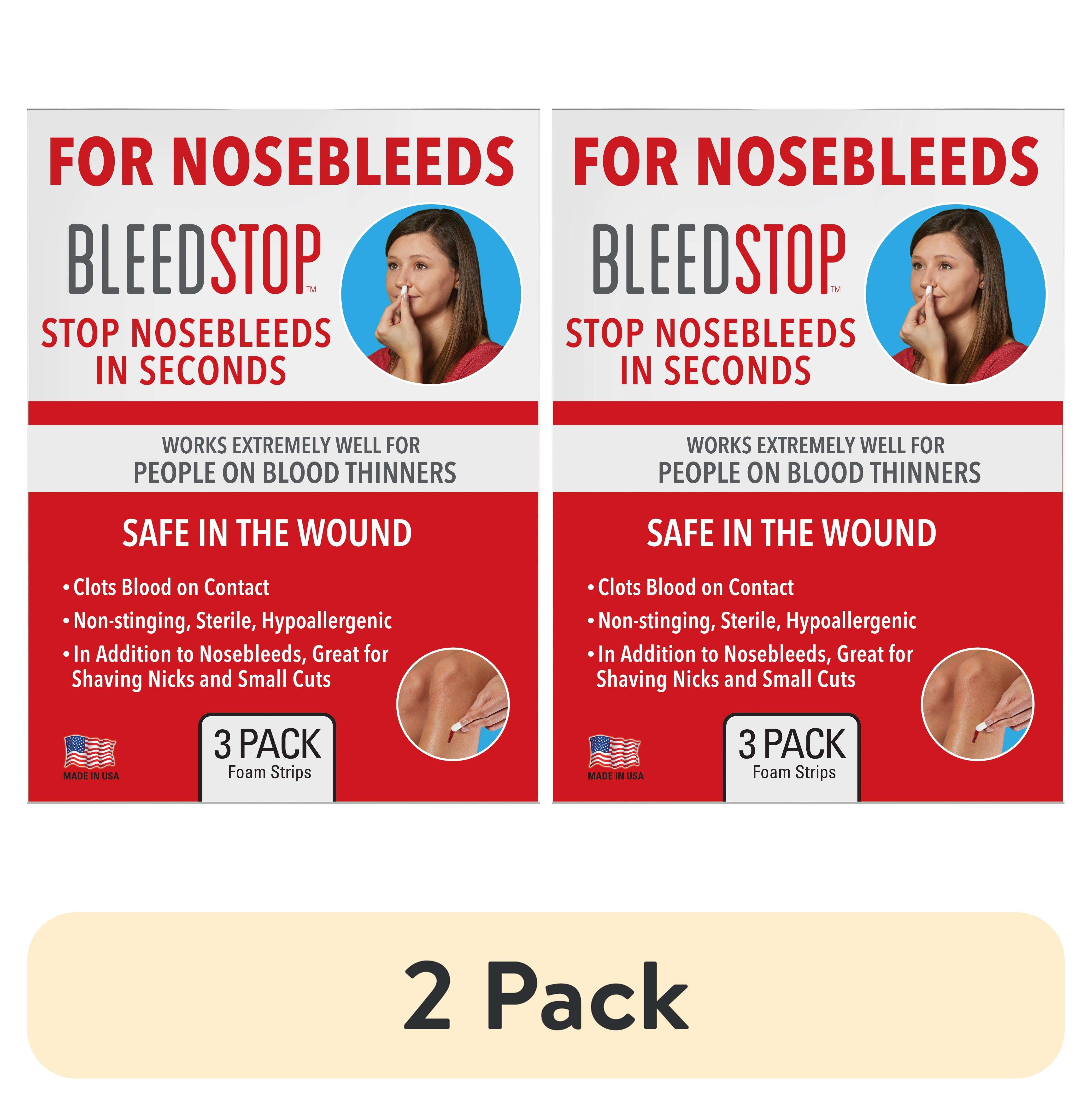(2 pack) BleedStop Nosebleed Strips 3 Count - Walmart.com