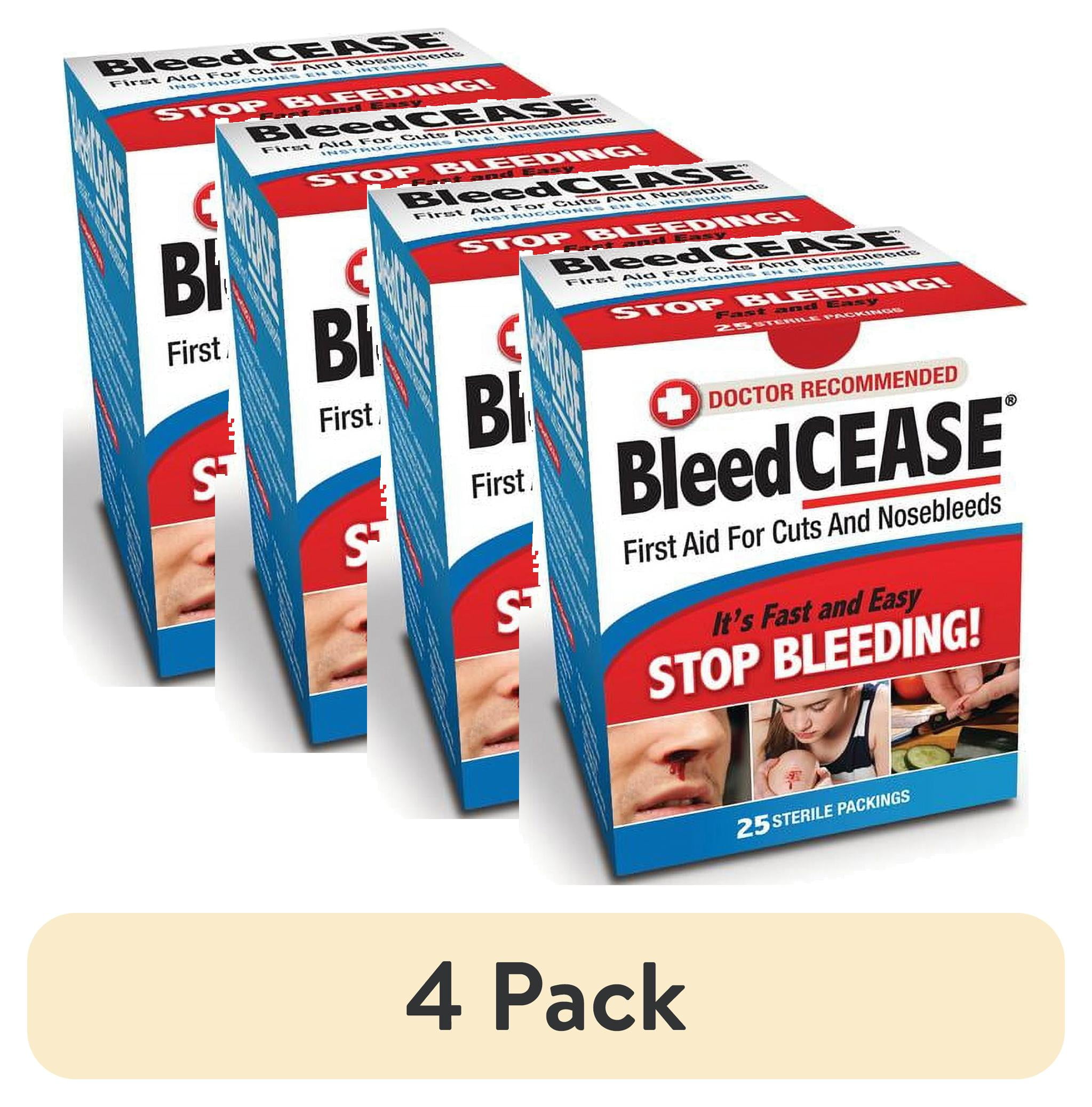 (4 pack) BleedCease First Aid for Cuts and Nosebleeds Sterile Packings ...