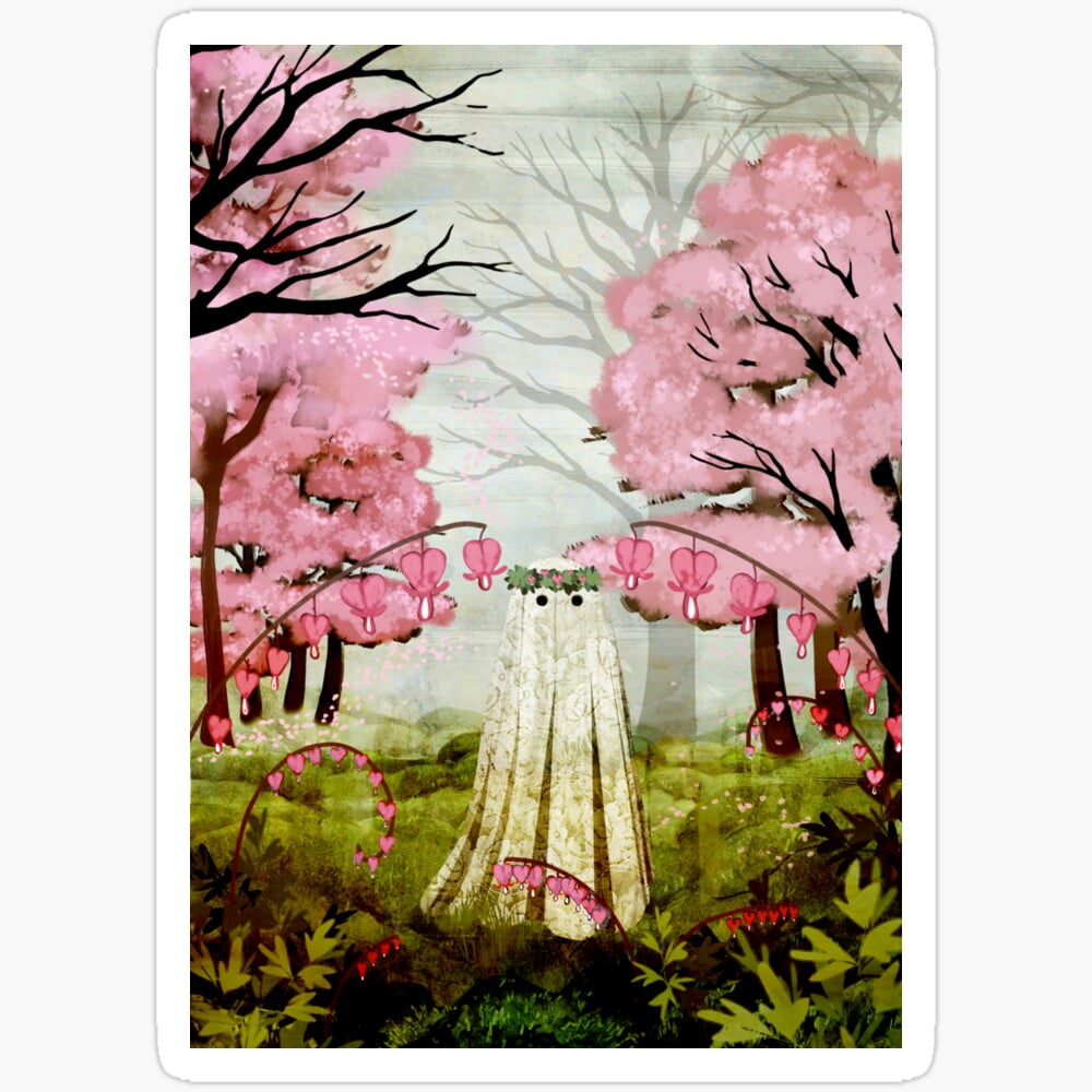 Bleeding Heart Ghost (Alt) Sticker Phone Decal Water Bottle Stickers ...